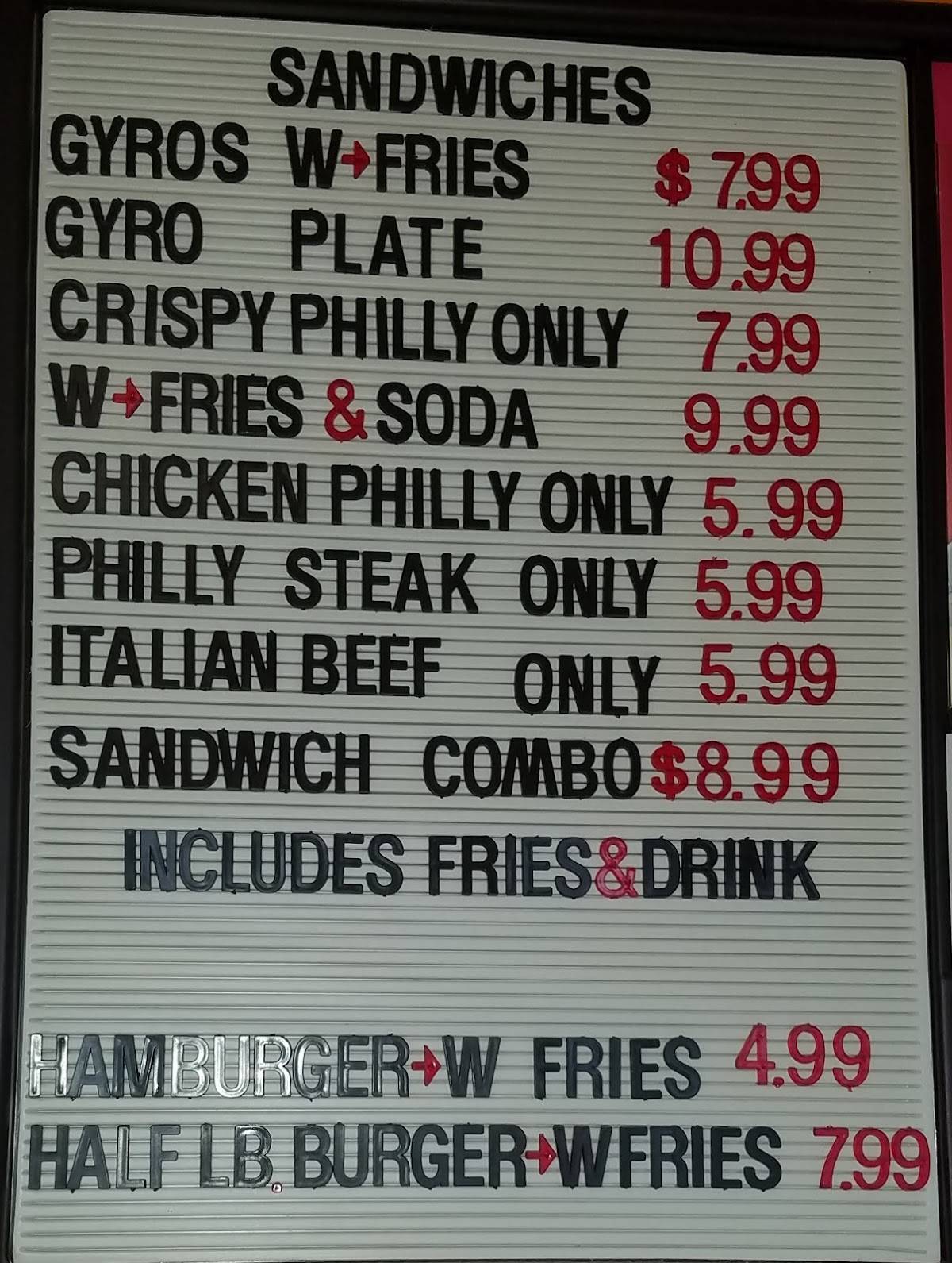 Menu at The Chicken Coop/Family Pantry restaurant, Montgomery