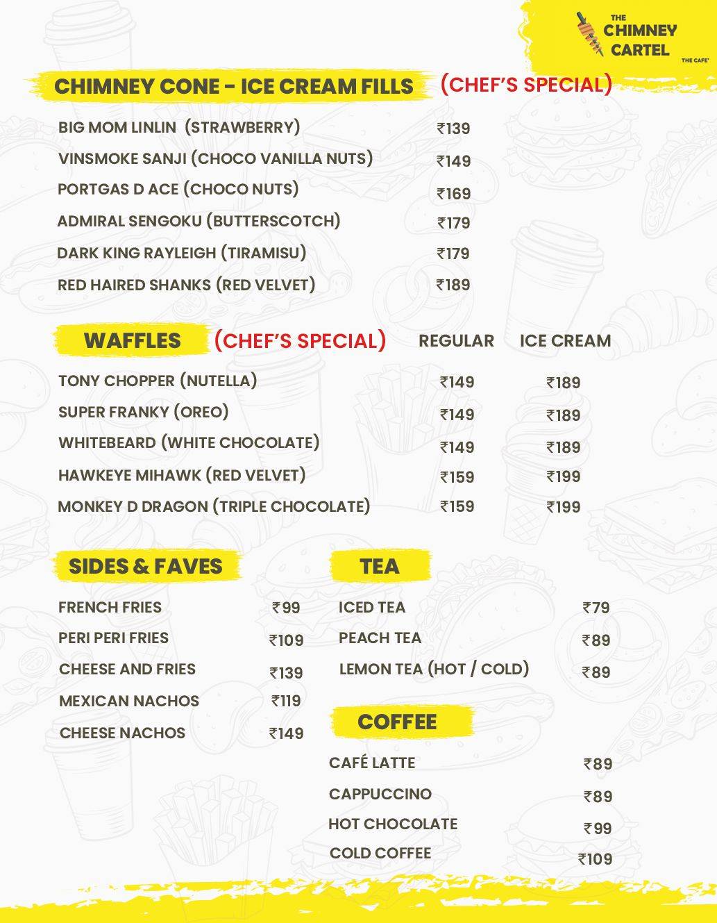 Menu at The Chimney Cartel, Chennai, 12/562
