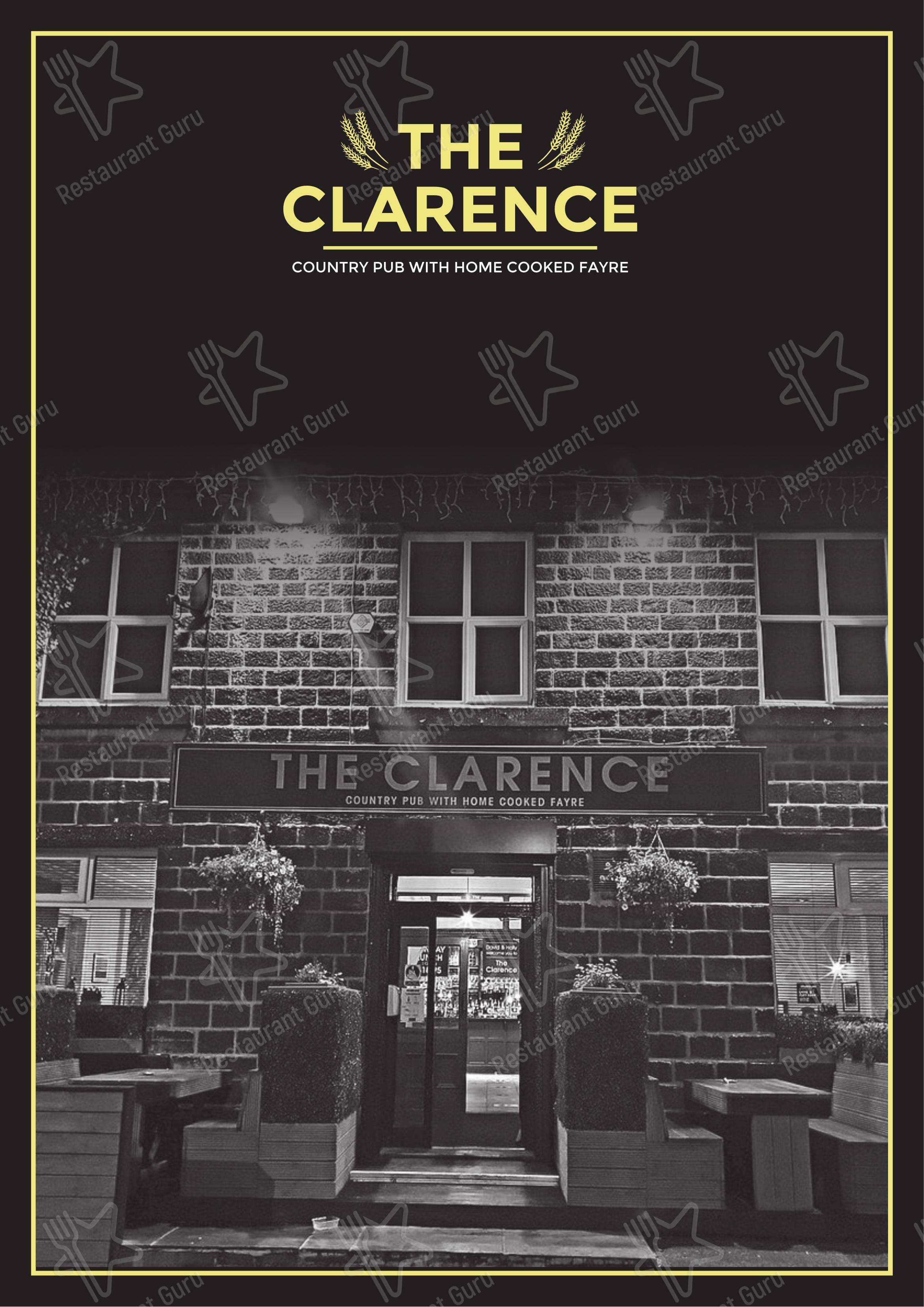 Menu at The Clarence - Greenfield pub & bar, Oldham