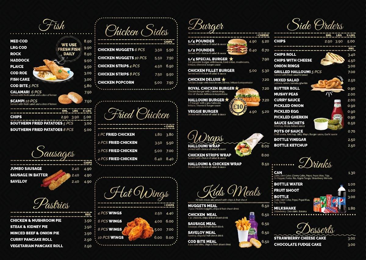 Menu at The Cod Father(Tilbury), Tilbury
