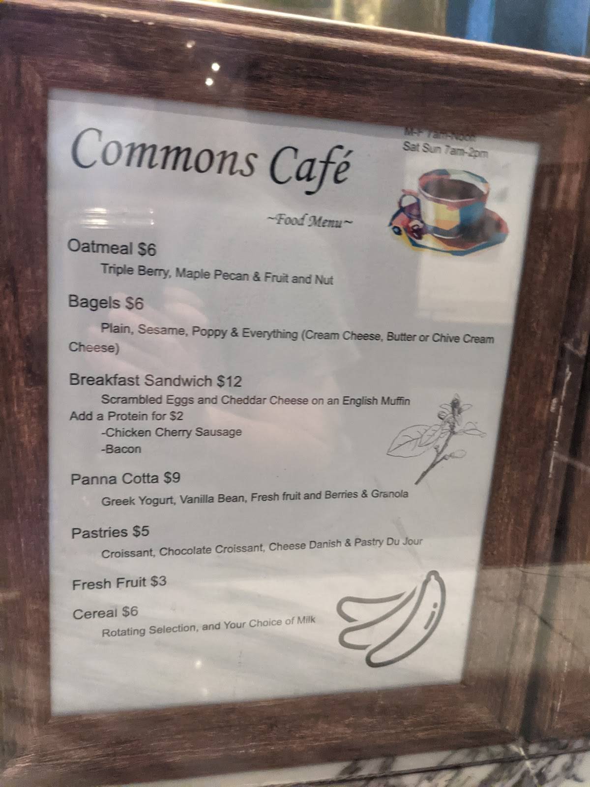Carta de The Commons Café, Filadelfia
