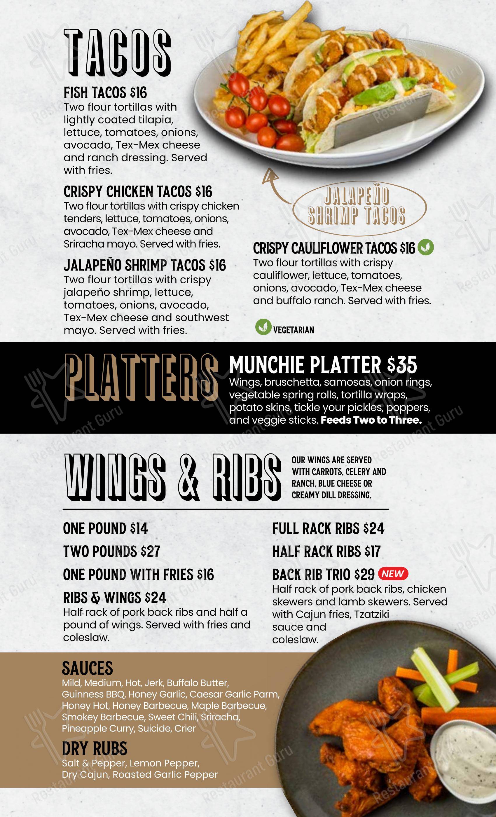 Menu at The Courtyard pub & bar, Courtice