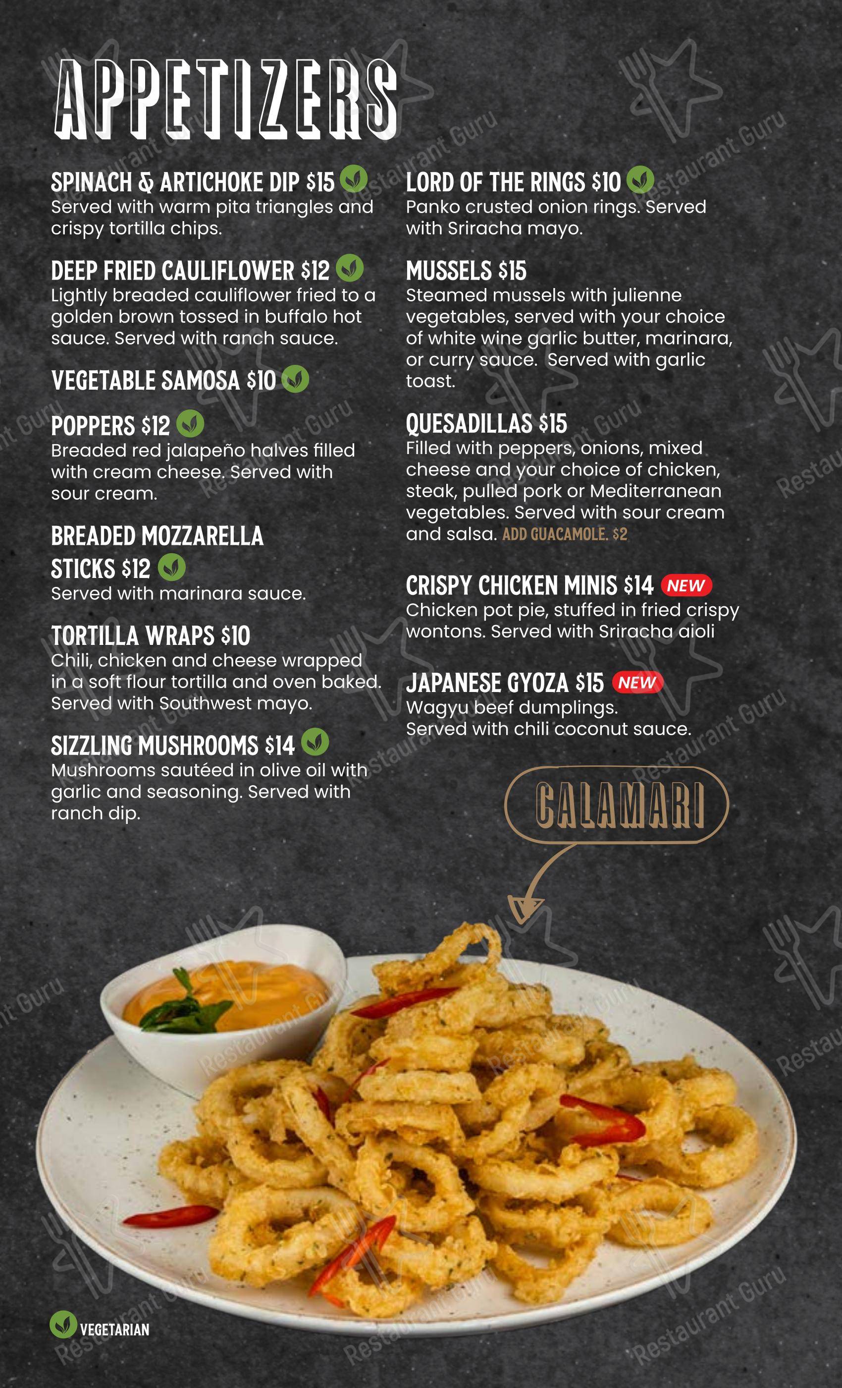 Menu at The Courtyard pub & bar, Courtice
