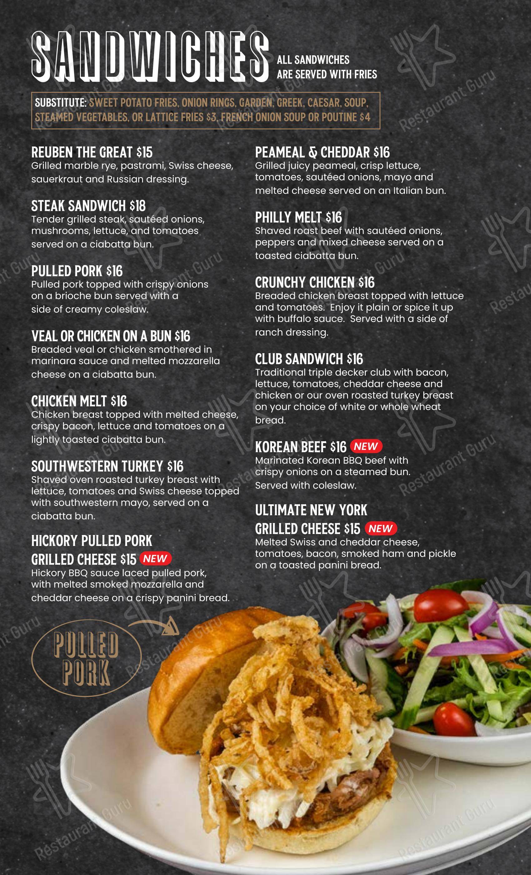 Menu at The Courtyard pub & bar, Courtice