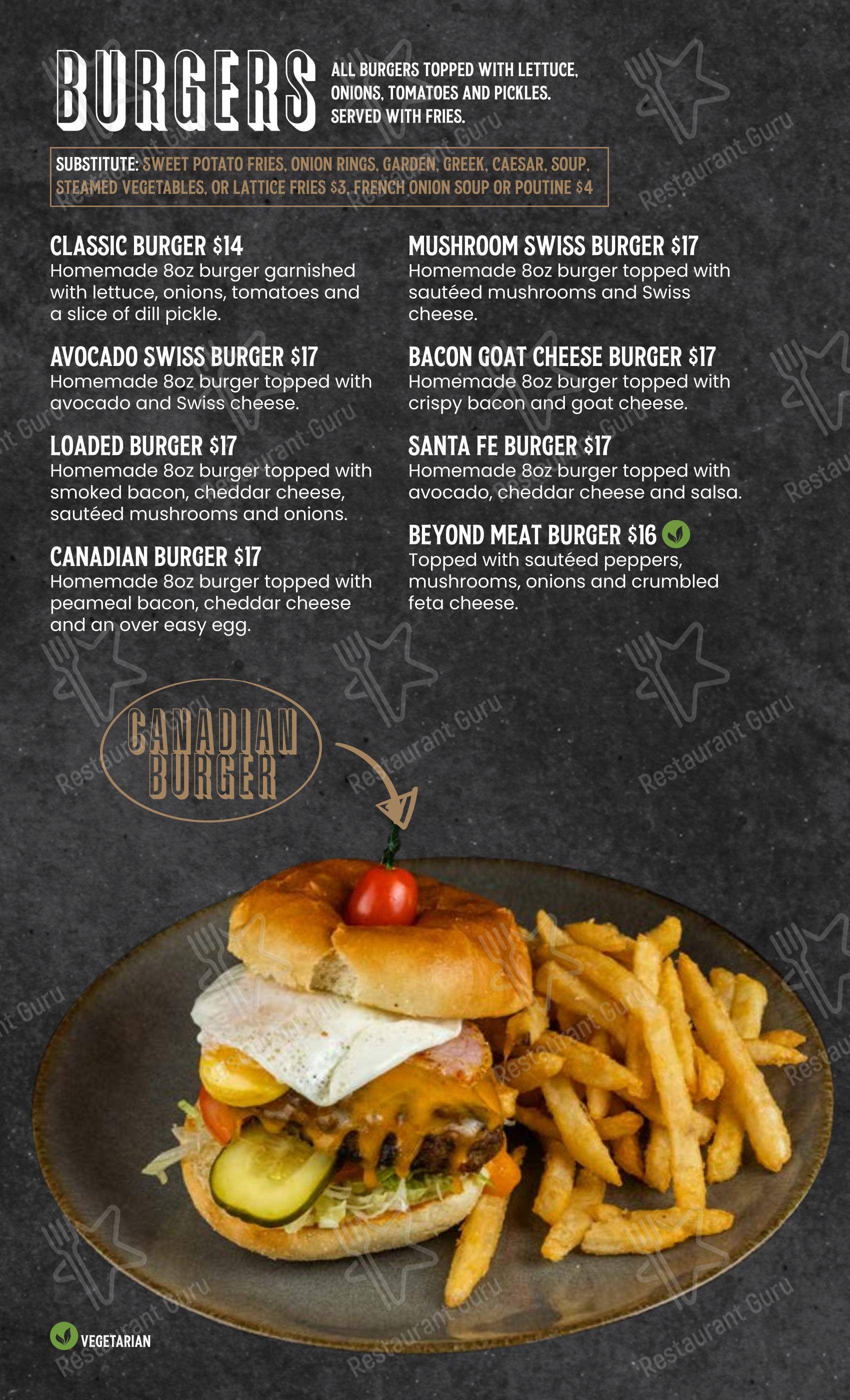 Menu at The Courtyard pub & bar, Courtice