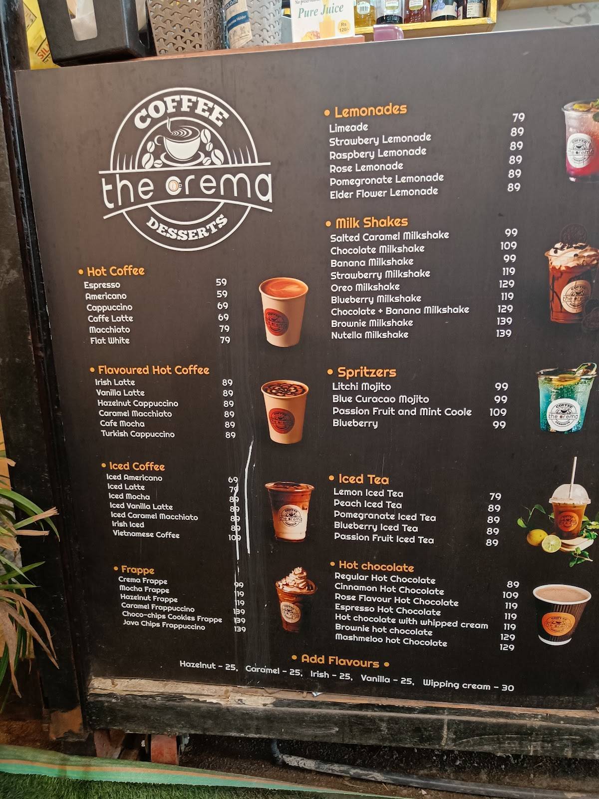 Menu at The Crema Coffee and Dessert, Pune