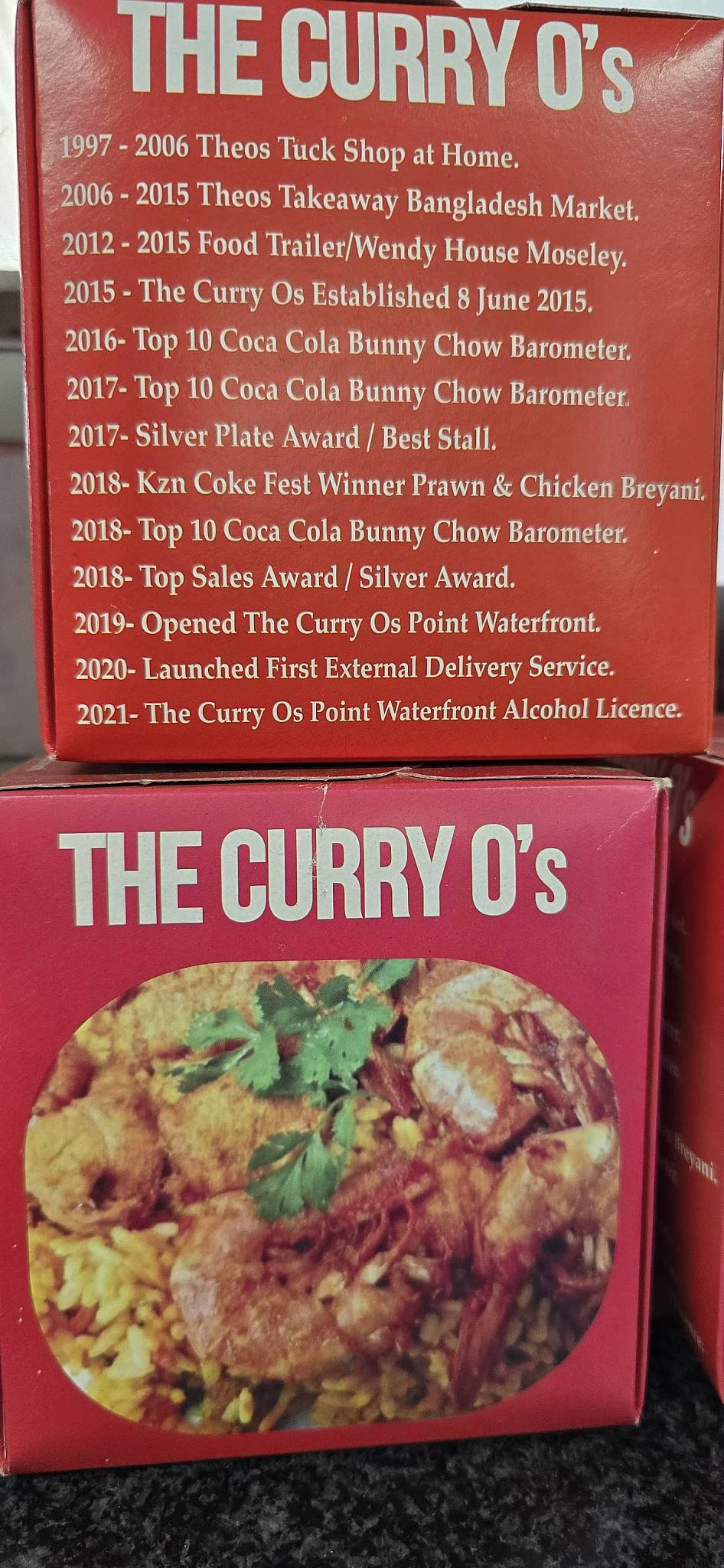 Menu at The Curry O's Moseley/Northdene restaurant, Pinetown