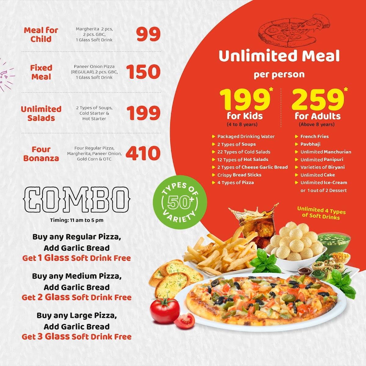 Menu at The D Pizza, Jamnagar, Shop No. 101
