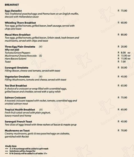Menu at The Deck Restaurant and Bar, Tembisa
