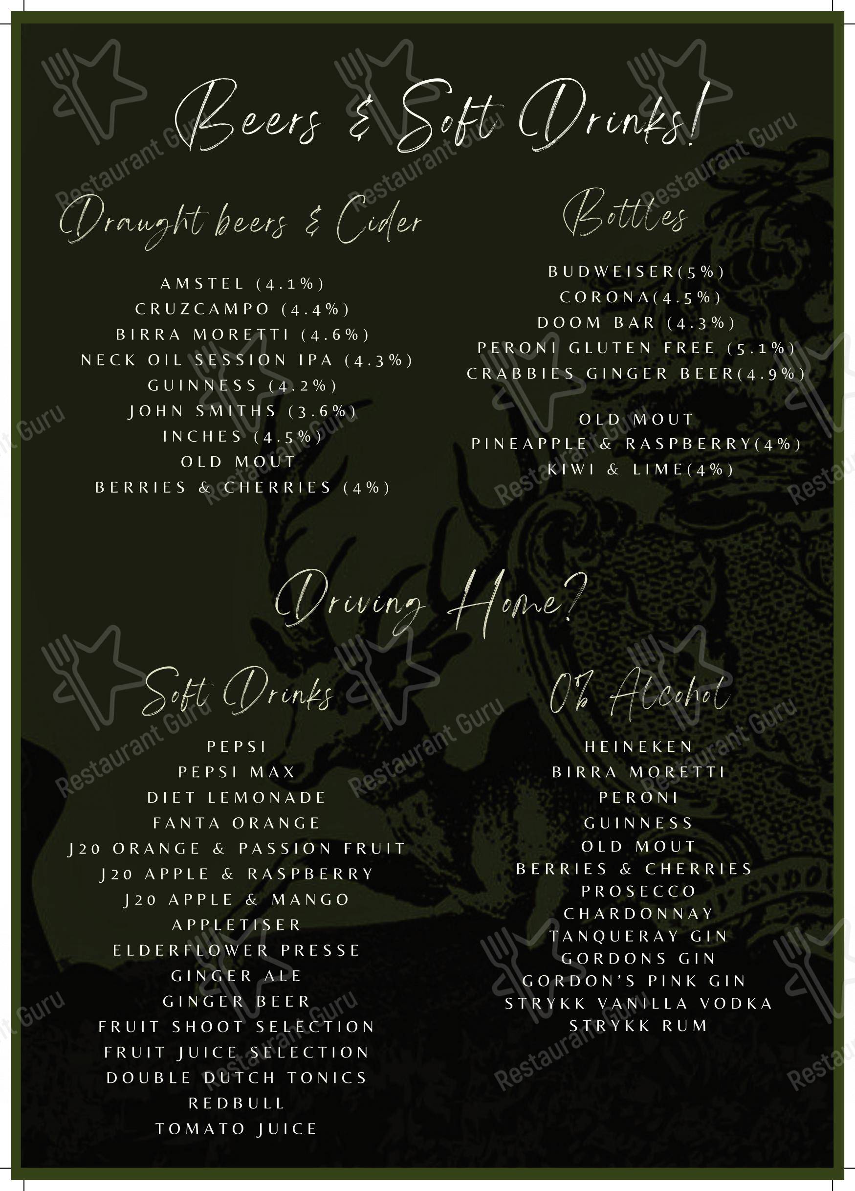 Menu at The Devonshire pub & bar, Nether Langwith, Rectory Rd