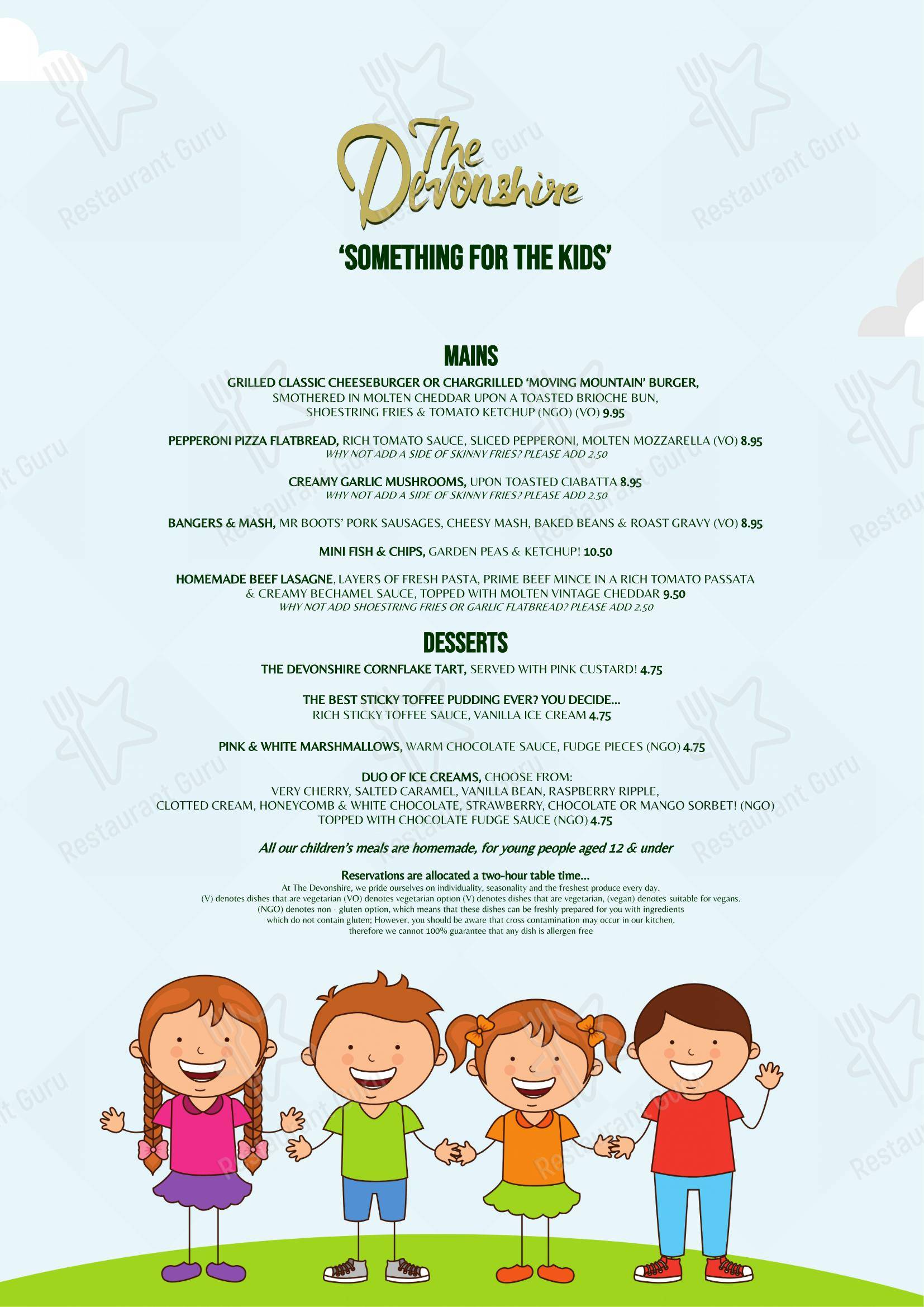 Menu at The Devonshire pub & bar, Nether Langwith, Rectory Rd