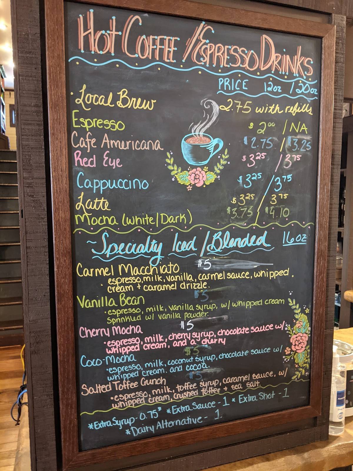 Menu at The Draper Mercantile and Trading Company cafe, Draper