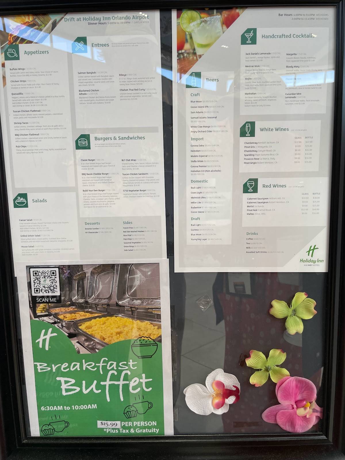Carta de The Drift Café & Bar, Orlando