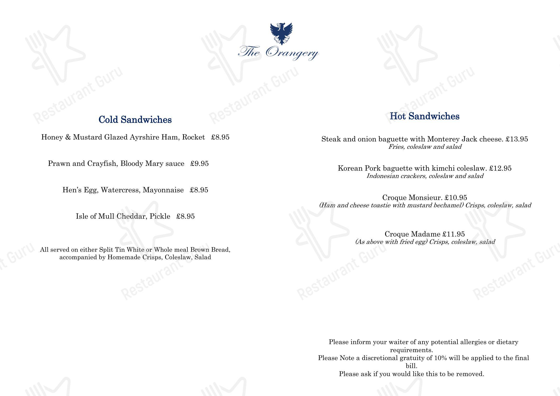 Menu at The Dungeon Restaurant, Bonnyrigg, Dalhousie castle hotel