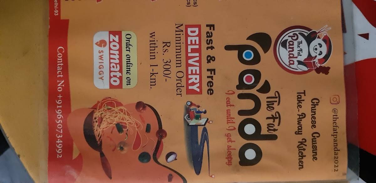 Menu at The Fat Panda, New Delhi