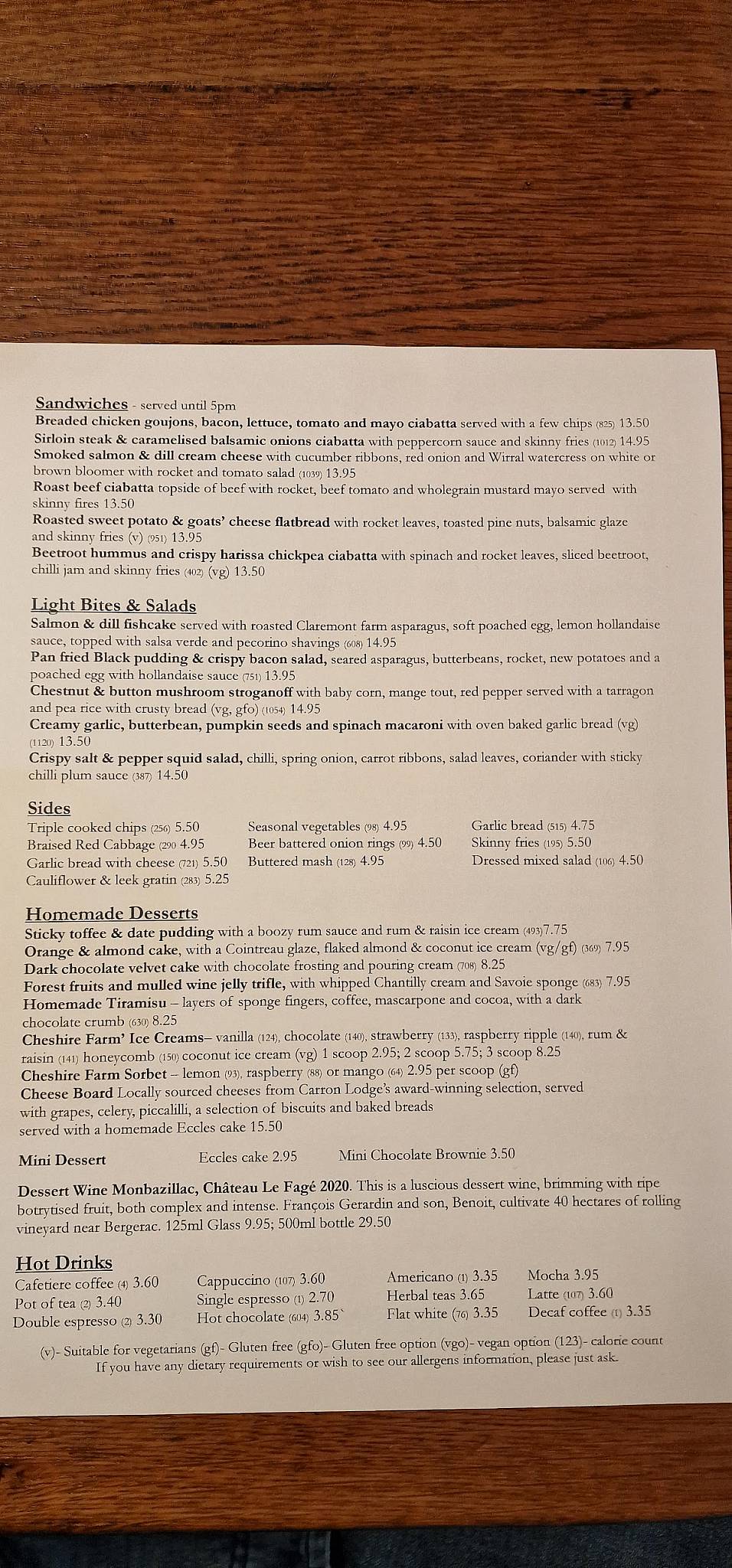 Menu at The Fox & Hounds pub & bar, Birkenhead