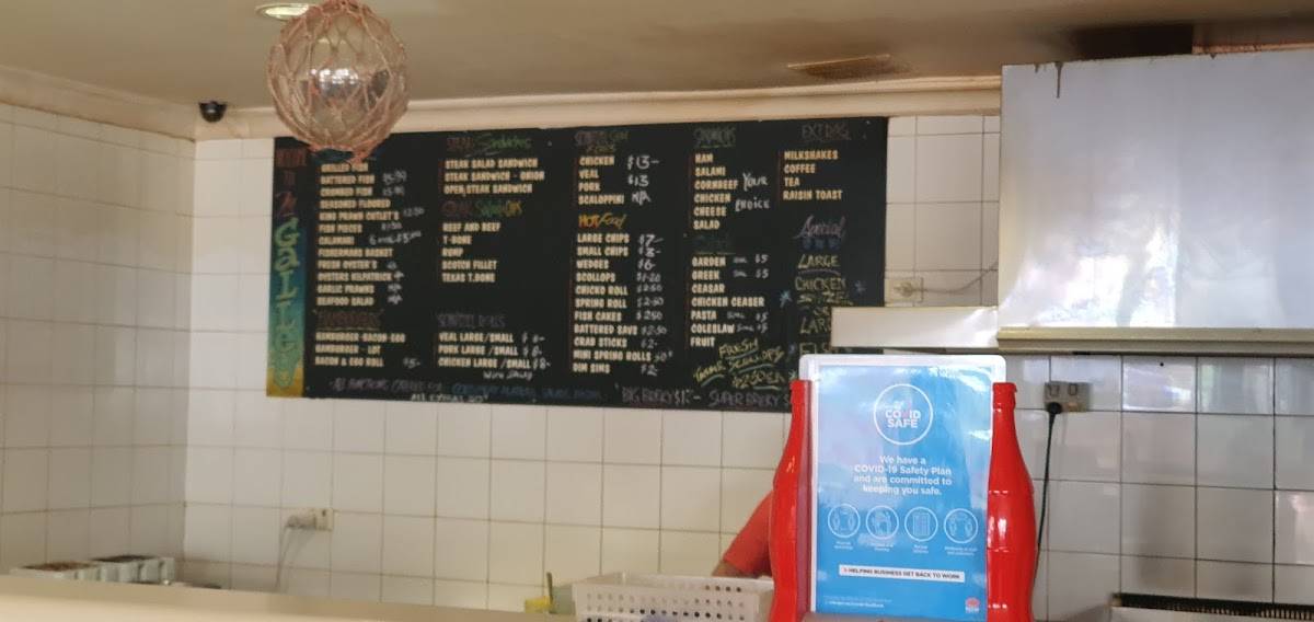 Menu at The Galley restaurant, Port Kembla