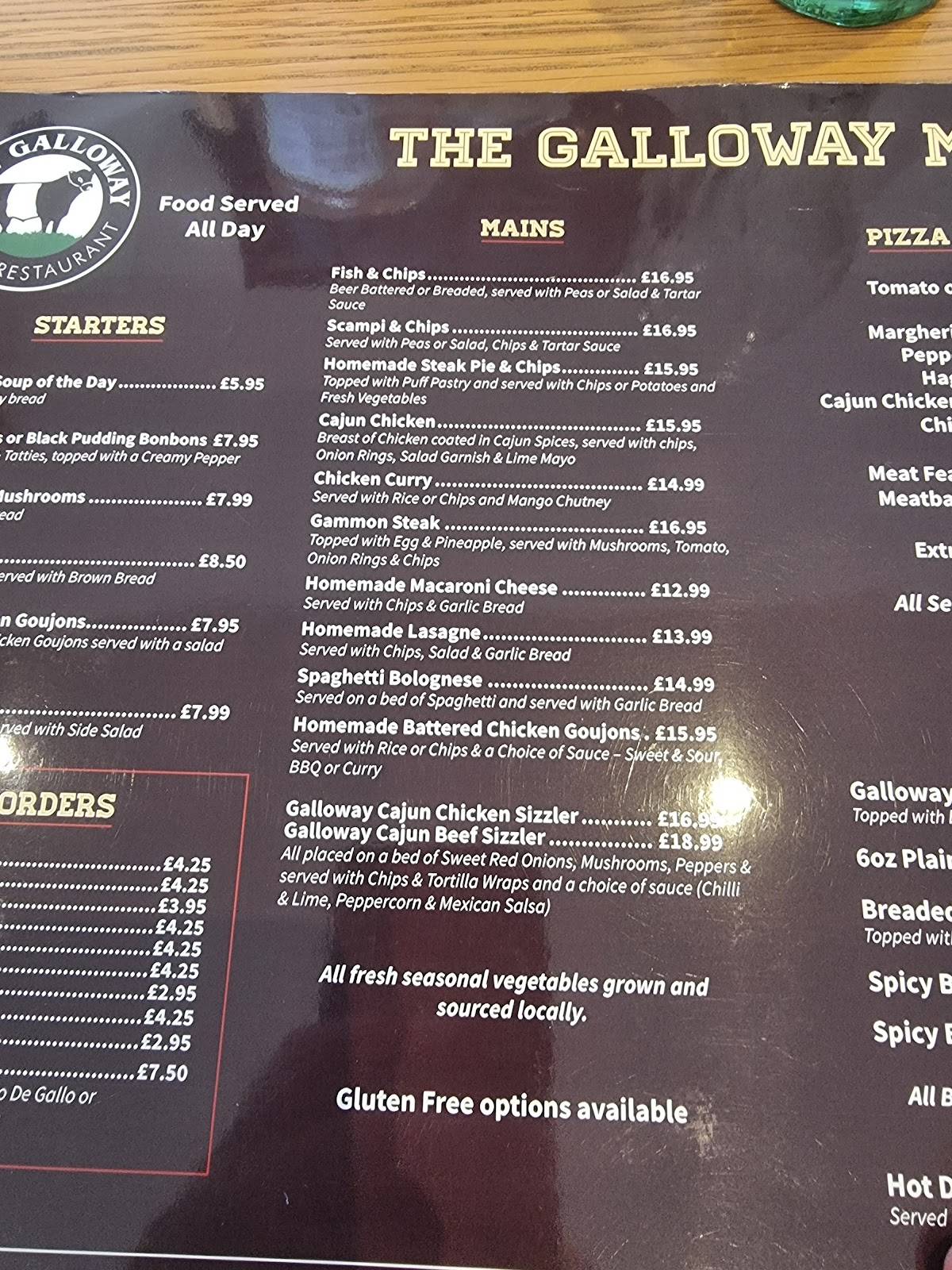 Menu at The Galloway Bar & Restaurant, Portpatrick