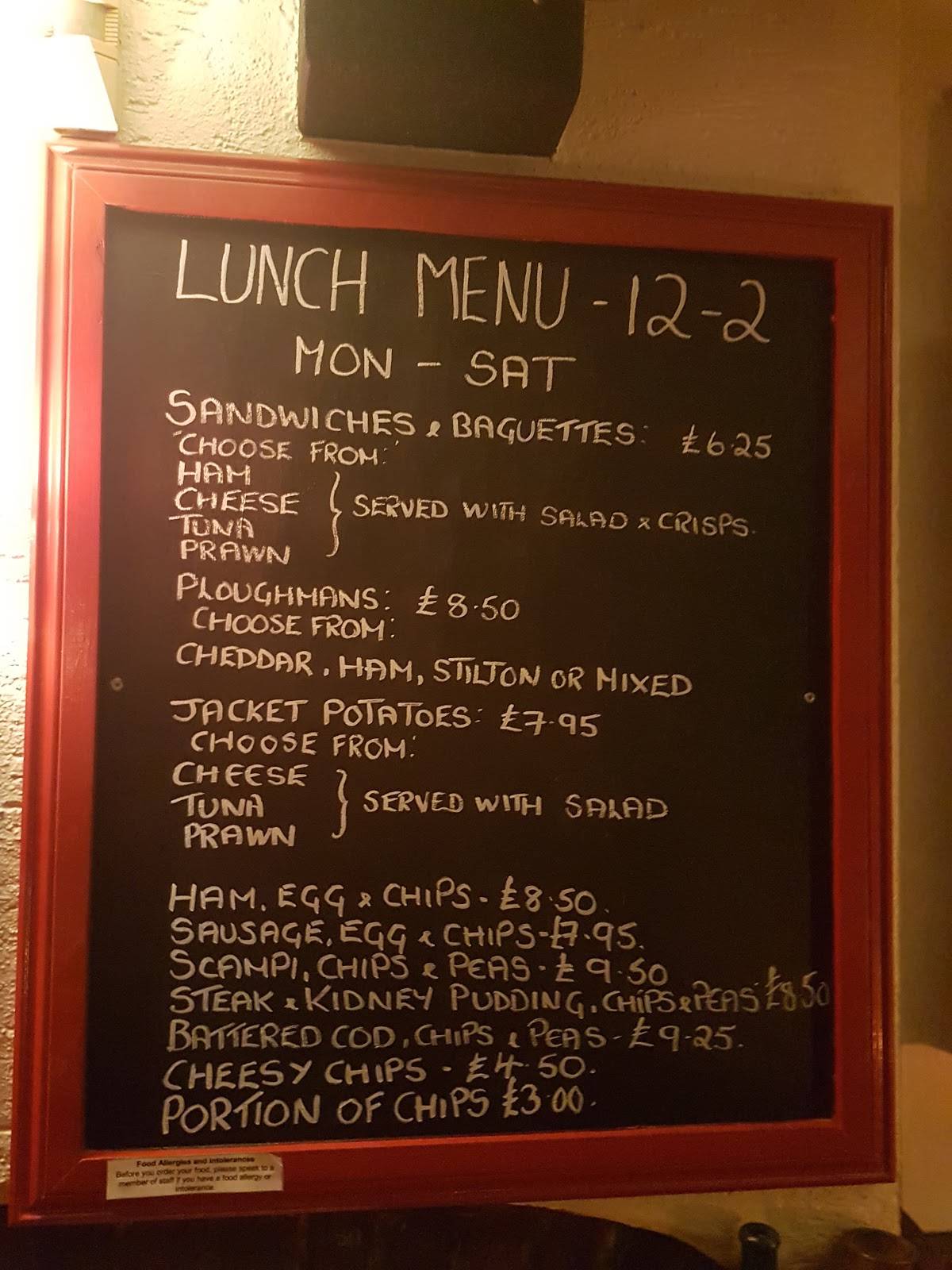 Menu at The George Inn pub & bar, Portsmouth, Portsdown Hill Rd