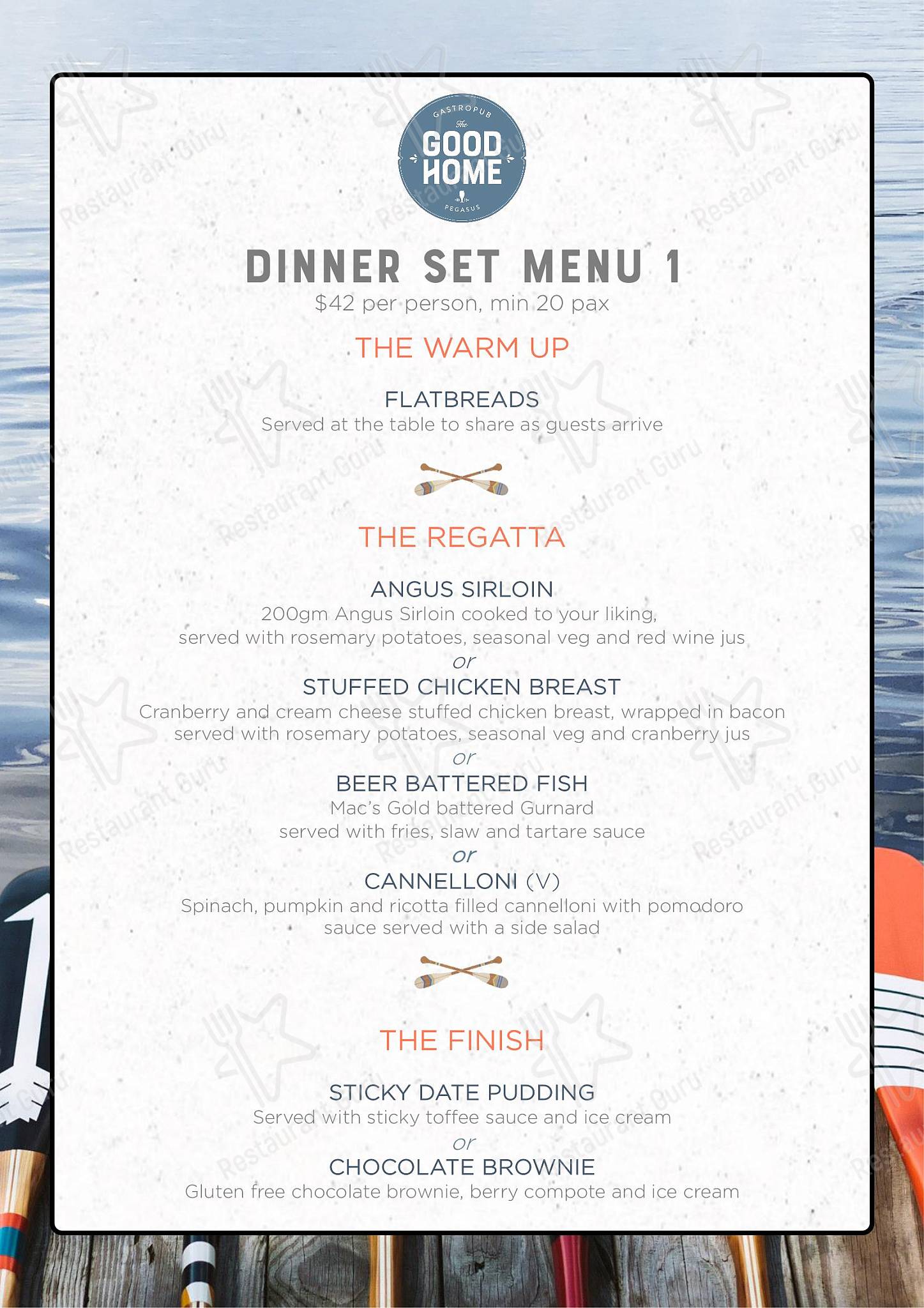 Menu at The Good Home pub & bar, Pegasus, 62 Pegasus Main St