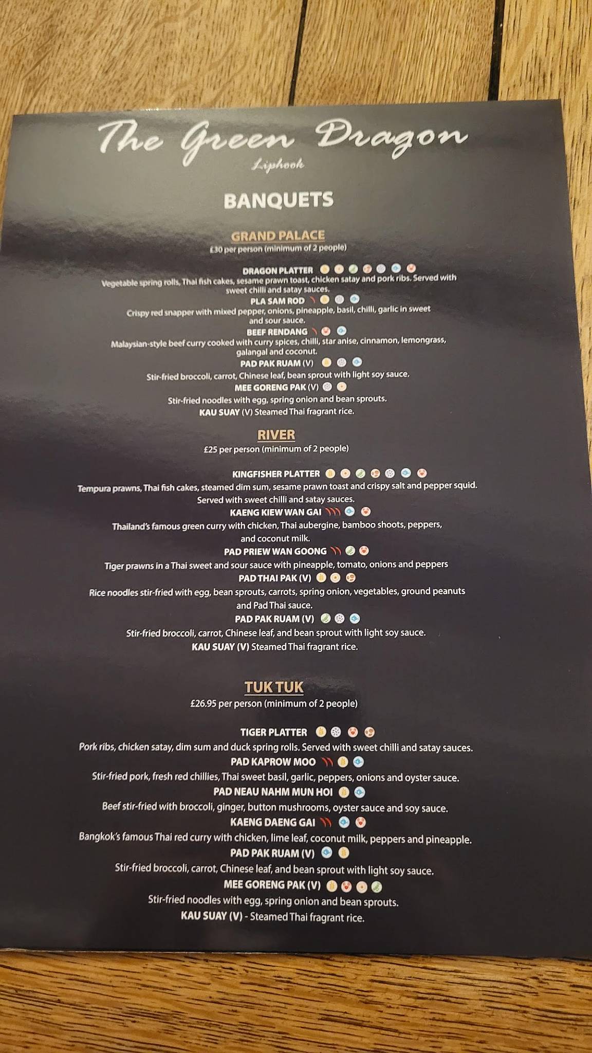 Menu at The Green Dragon pub & bar, Liphook