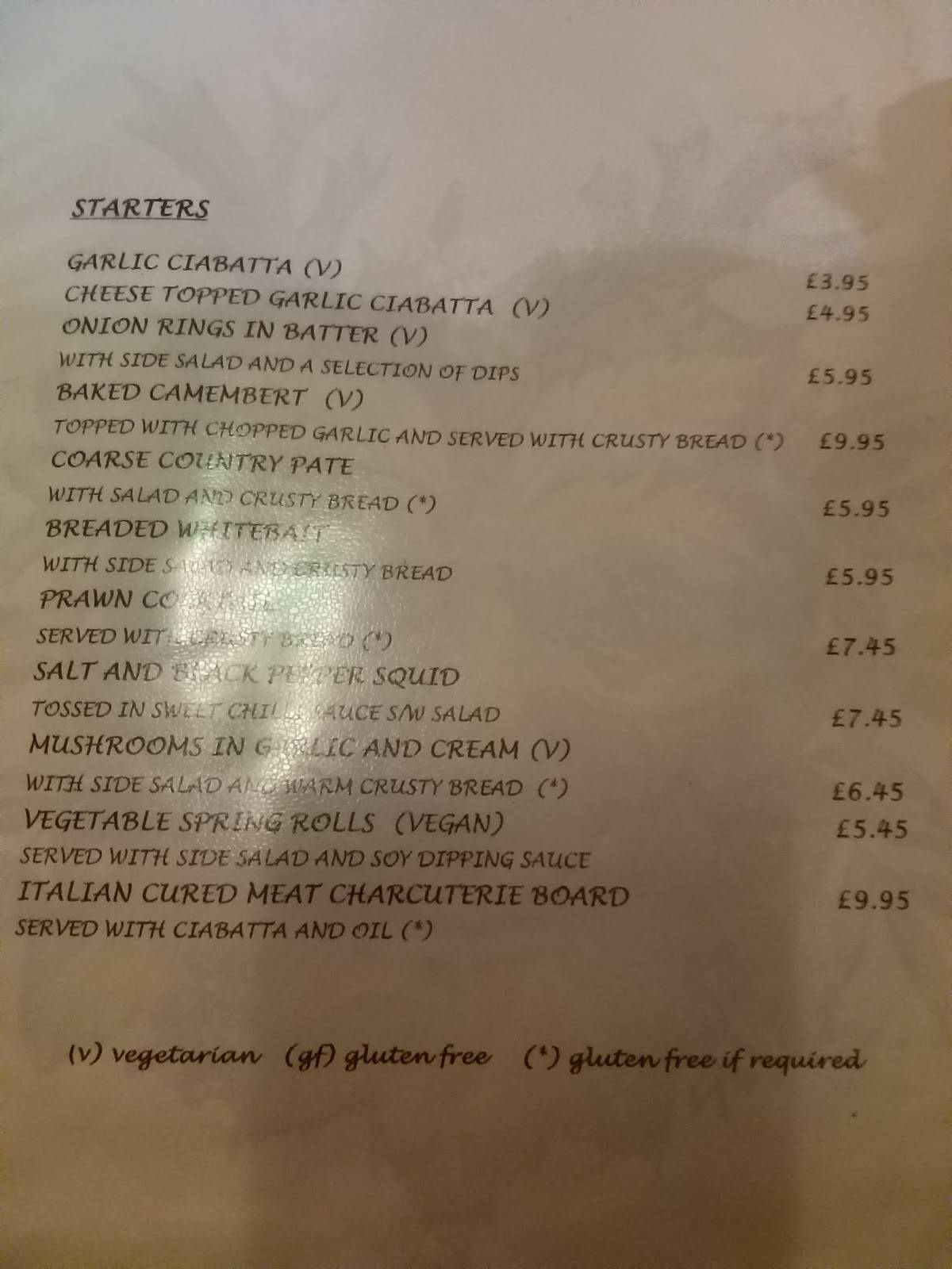 Menu at The Green Man pub & bar, Lewes, Lewes Rd