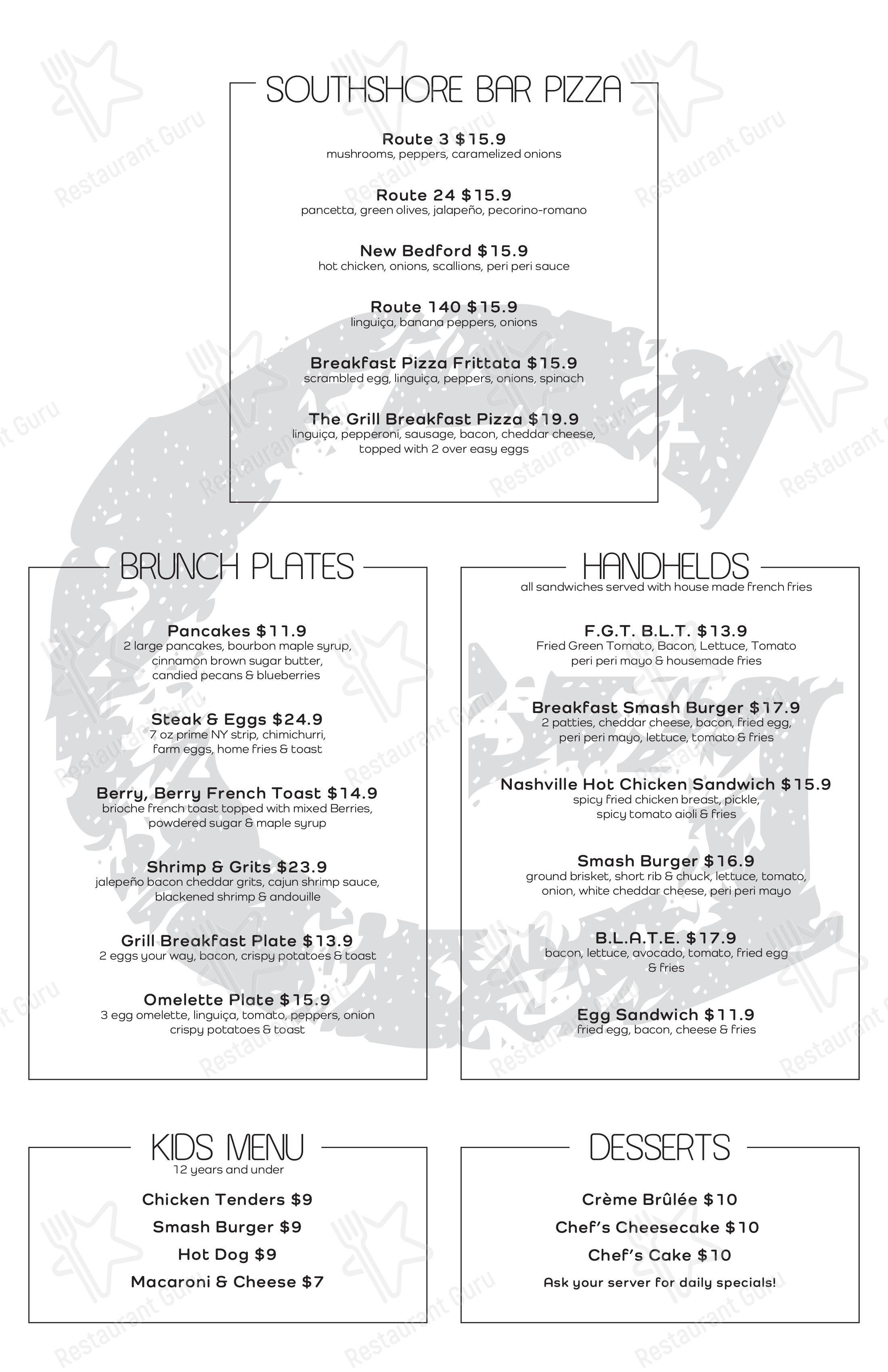 Menu at The Grill At Morris Bridge restaurant, Tampa