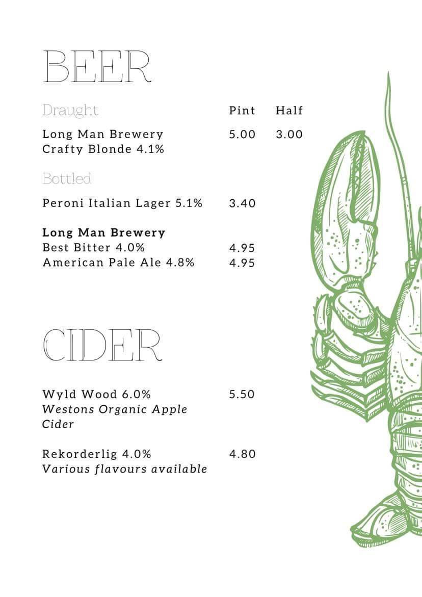 Menu at The Grumpy Chef restaurant, Seaford