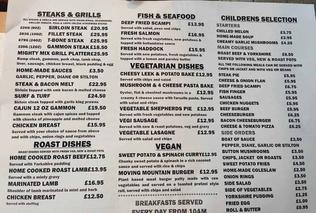 Menu at The Hanging Gate pub & bar, Chapel-en-le-Frith, Manchester Rd