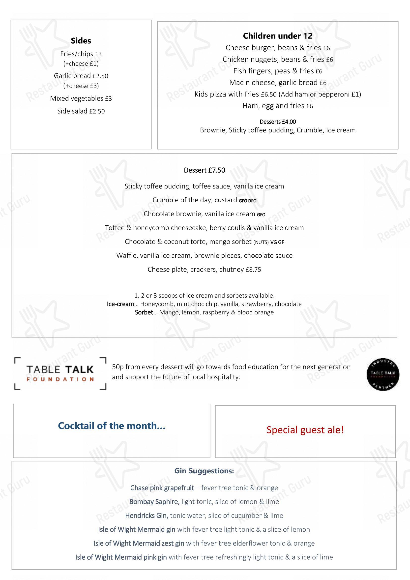 Menu at The Highlands Inn pub & bar, Uckfield, Eastbourne Rd