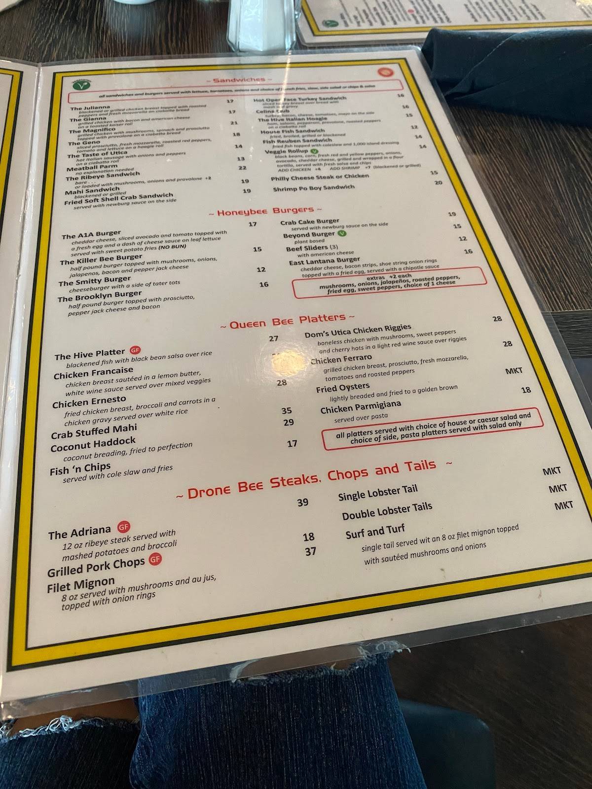 Menu at The Hive Waterfront Restaurant & Tiki, Lantana