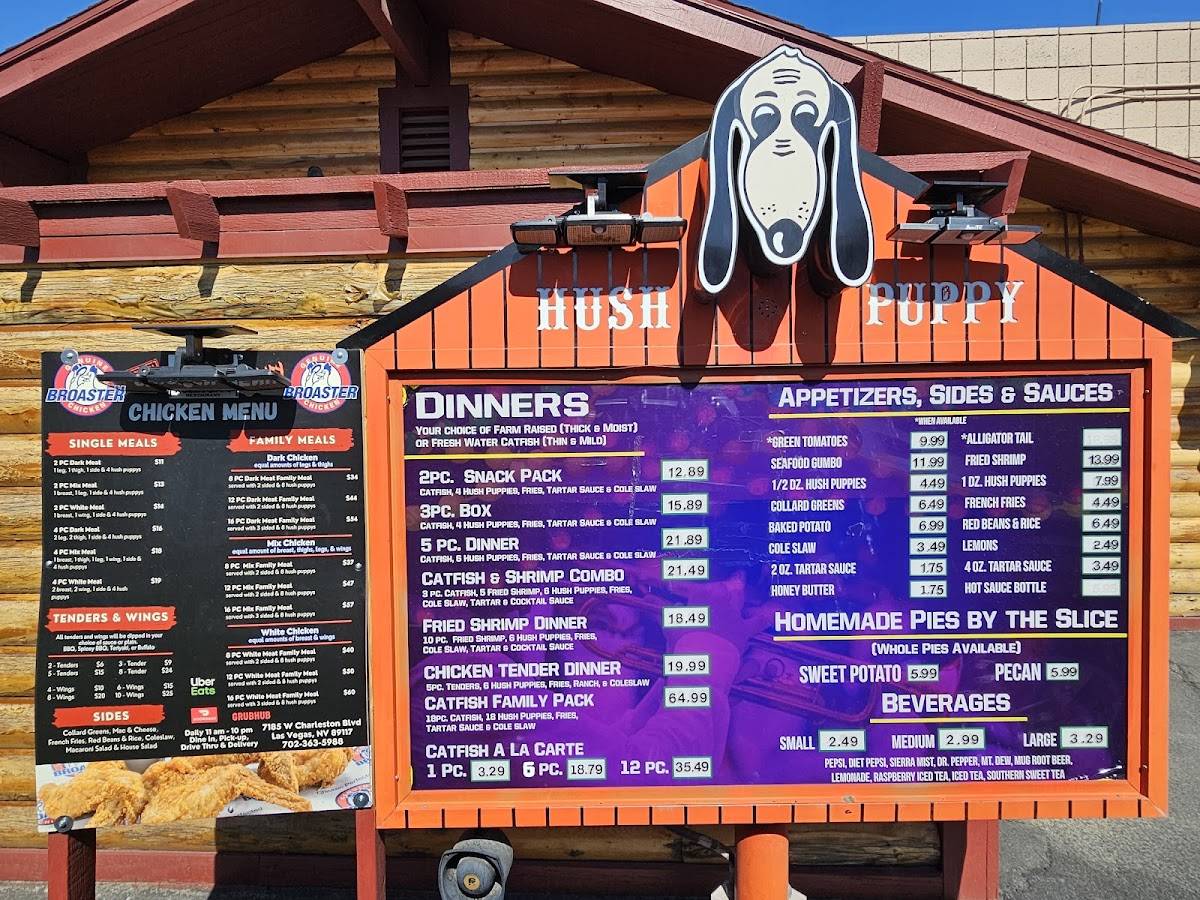 Menu at The Hush Puppy LV restaurant, Las Vegas, W Charleston Blvd
