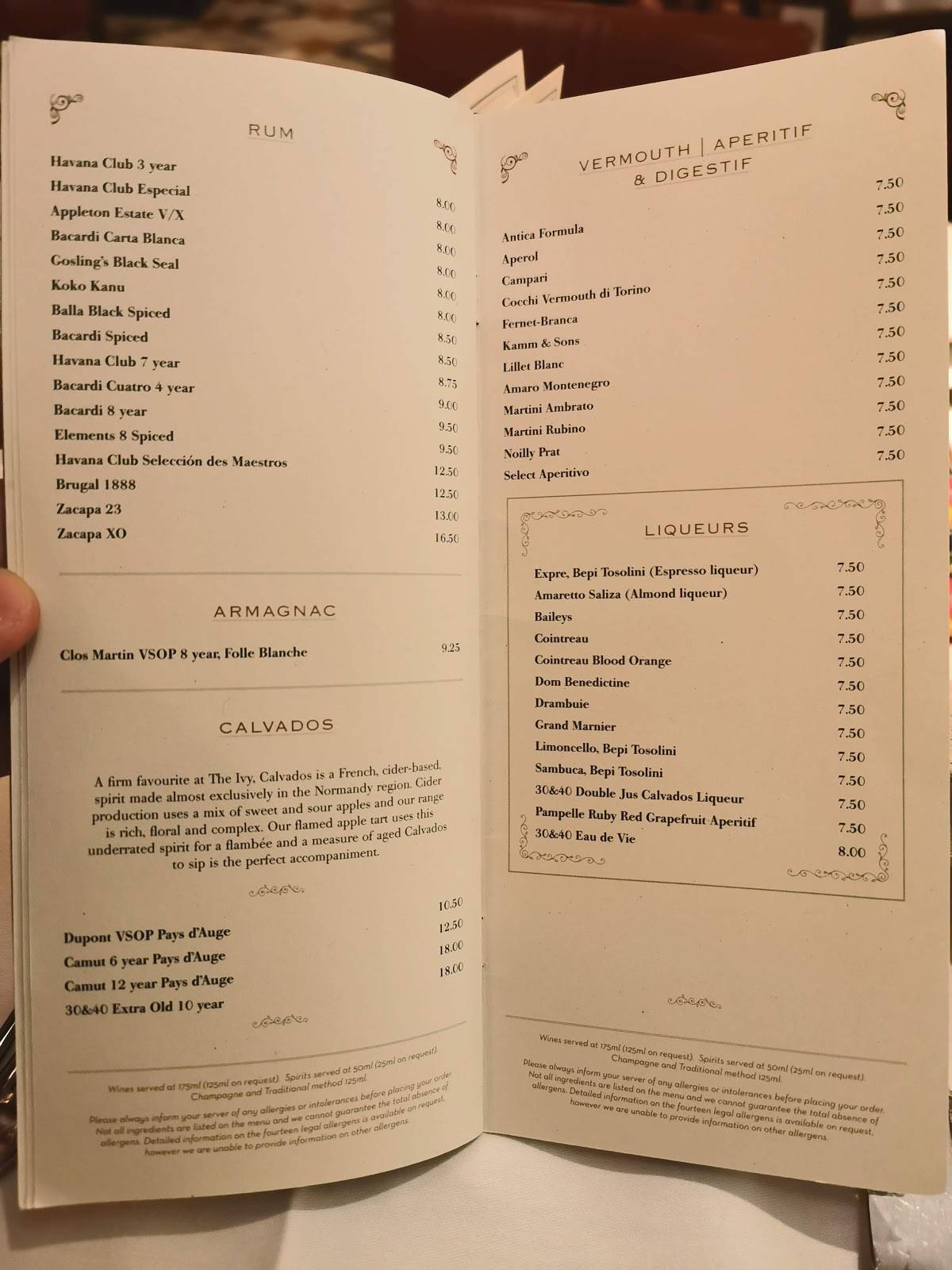Menu at The Ivy Castle View restaurant, Guildford
