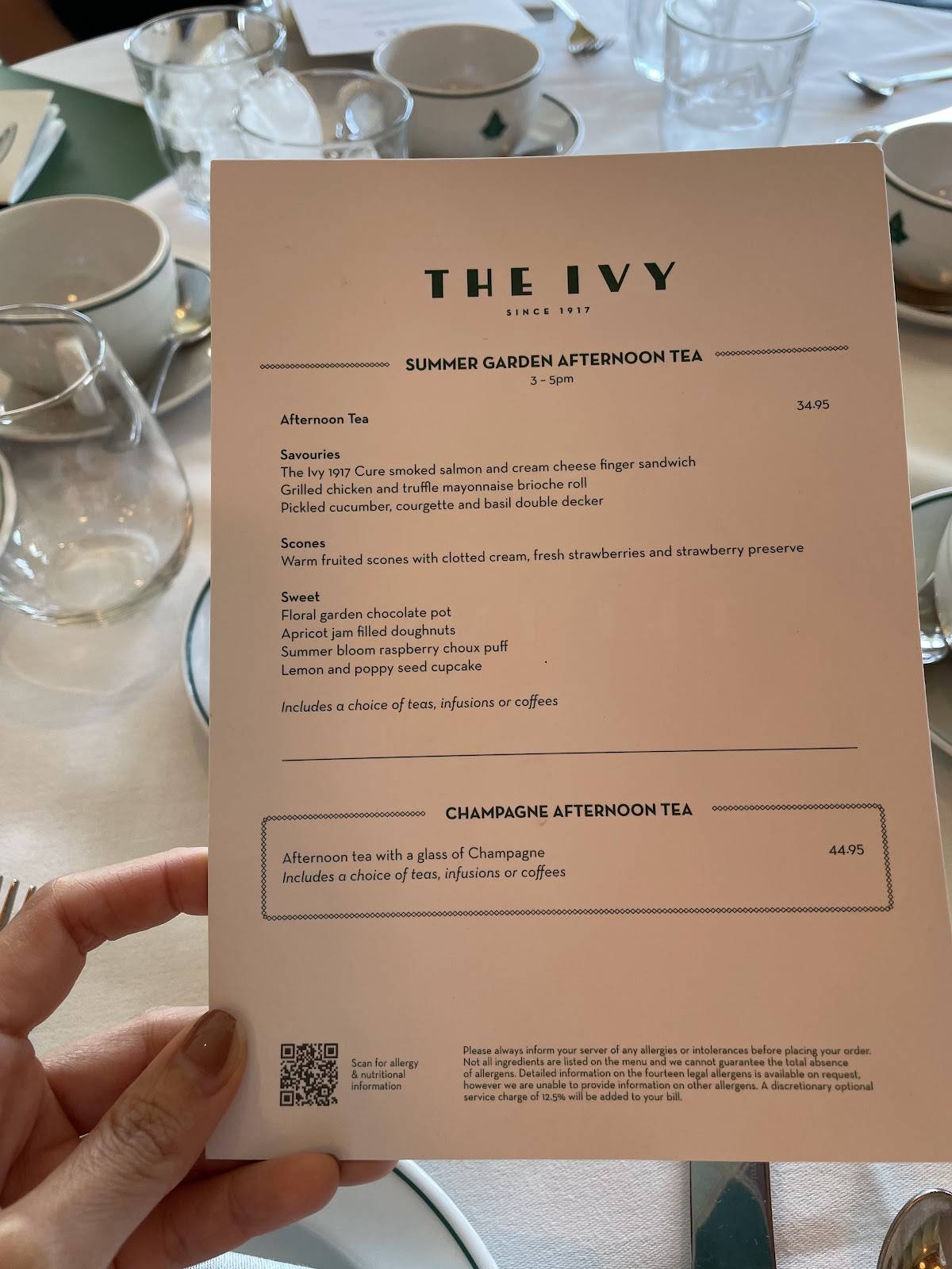Menu at The Ivy Castle View restaurant, Guildford