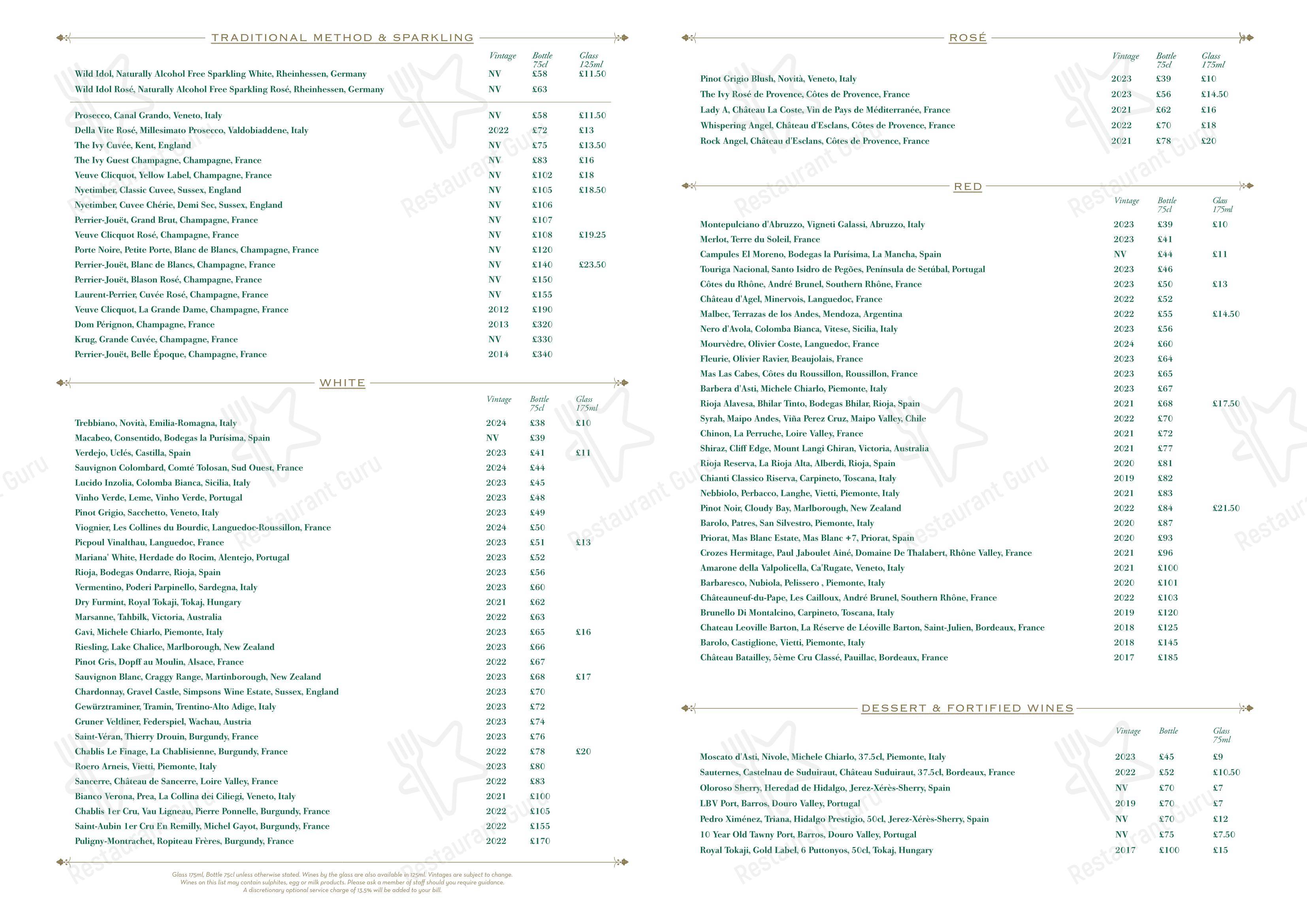 Menu at The Ivy Montpellier Brasserie Cheltenham restaurant, Cheltenham