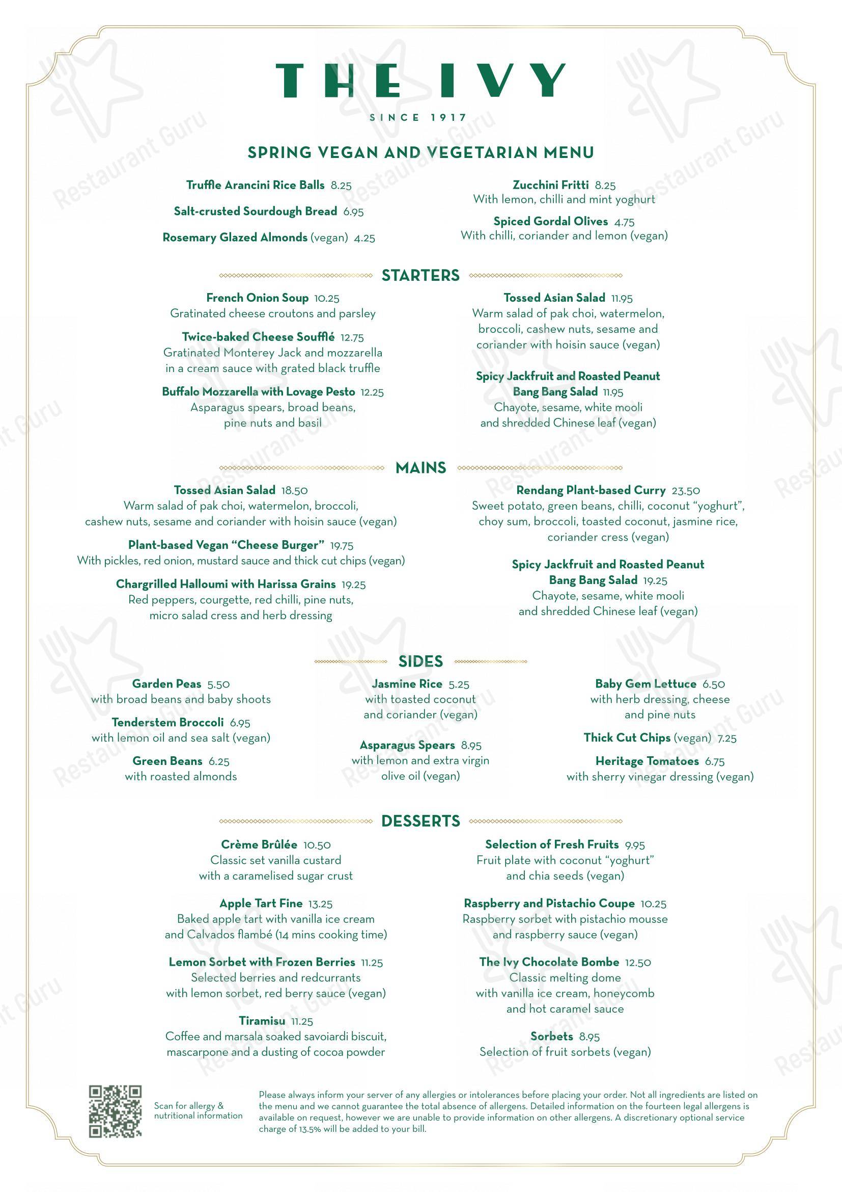 Menu at The Ivy Montpellier Brasserie Cheltenham restaurant, Cheltenham