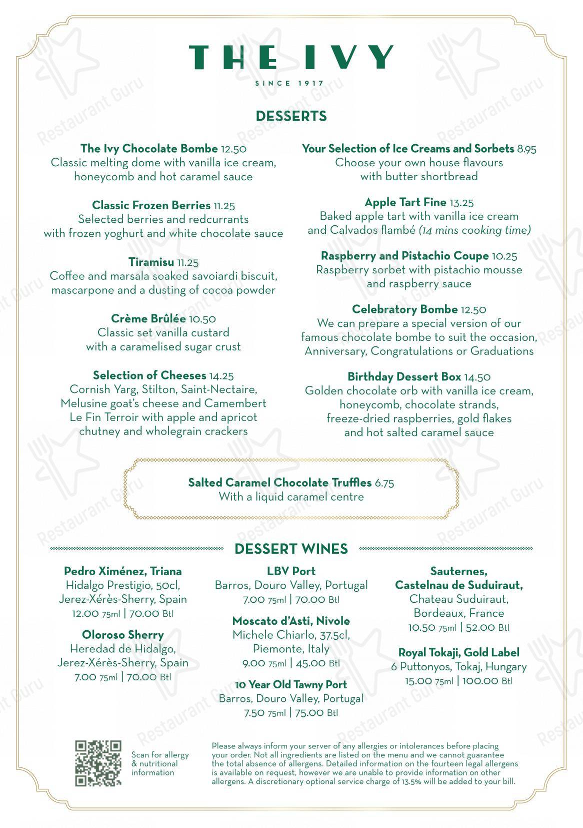 Menu at The Ivy Montpellier Brasserie Cheltenham restaurant, Cheltenham