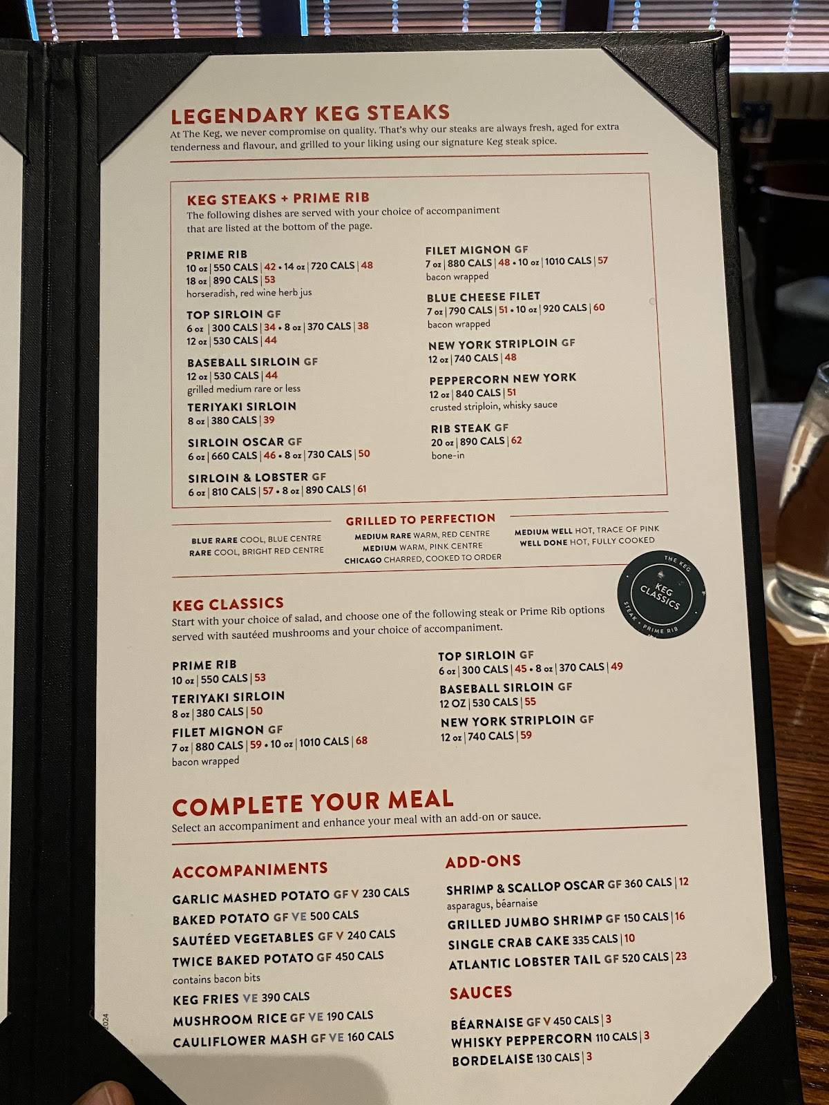 Menu at The Keg Steakhouse + Bar - Thunder Bay, Thunder Bay