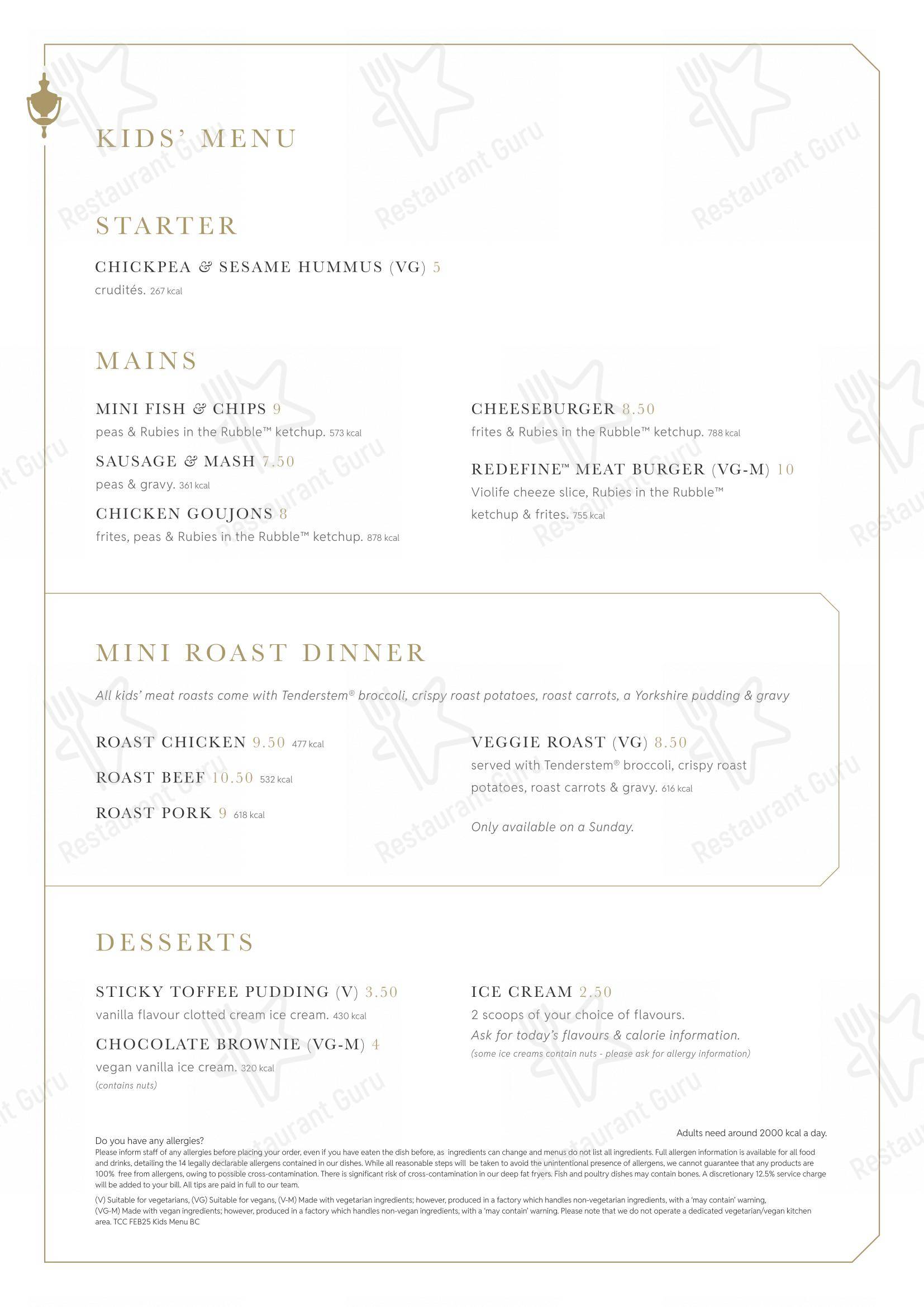 Menu at The Leopard - Bishop's Tachbrook pub & bar, Royal Leamington Spa