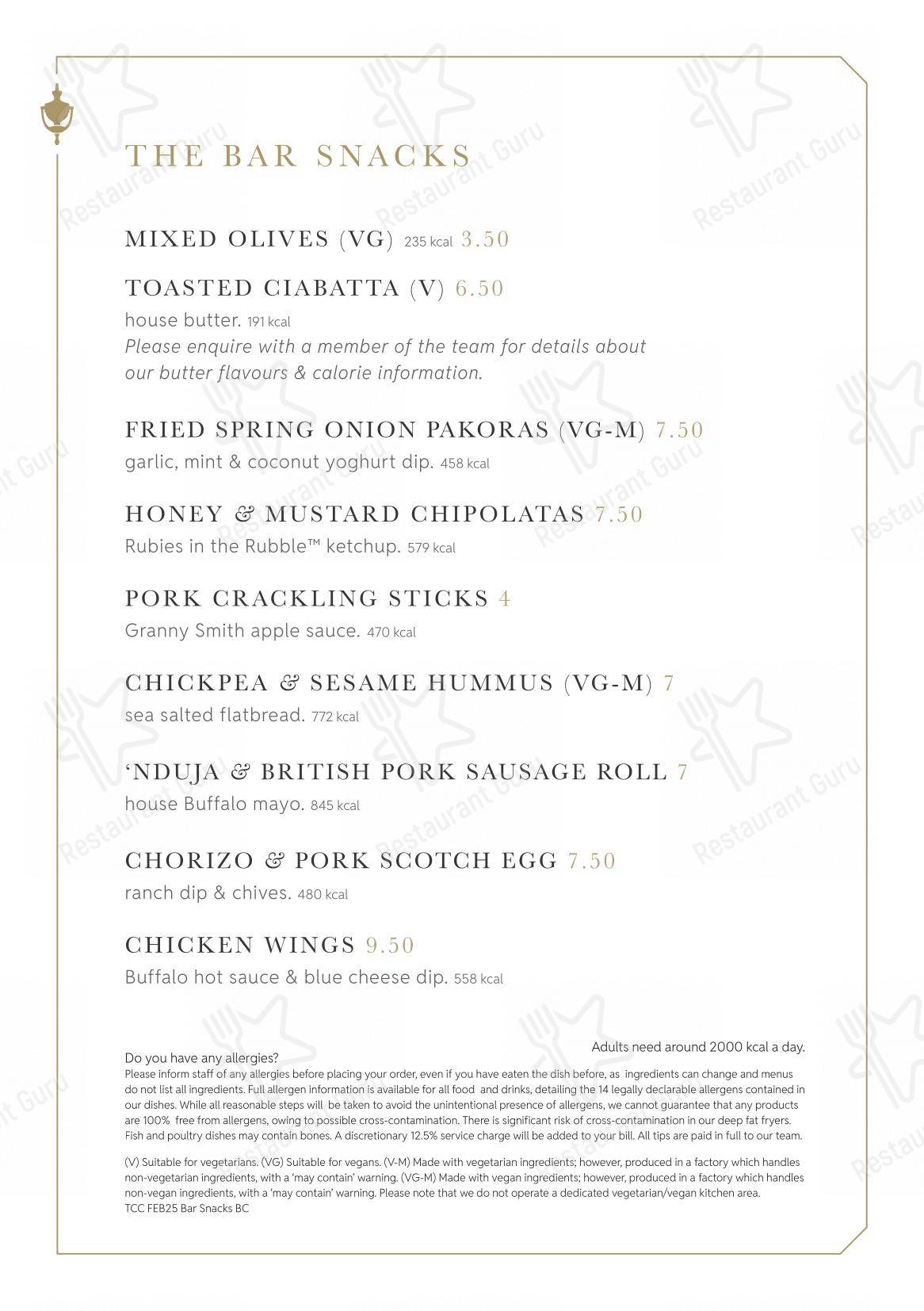 Menu at The Leopard - Bishop's Tachbrook pub & bar, Royal Leamington Spa