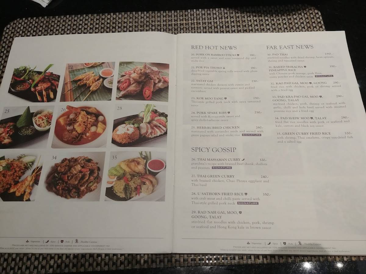Menu at The Library restaurant, Bangkok, PG9W+FF6 U