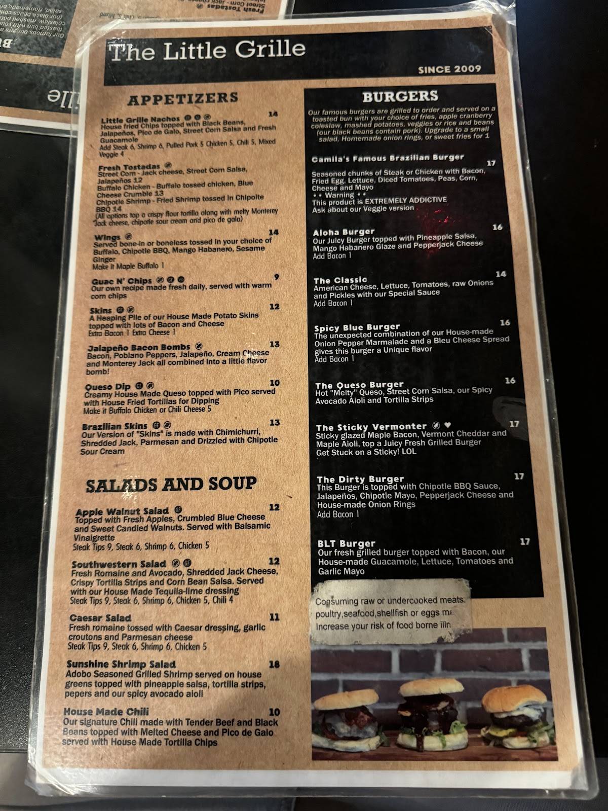 Menu at The Little Grille restaurant, Littleton