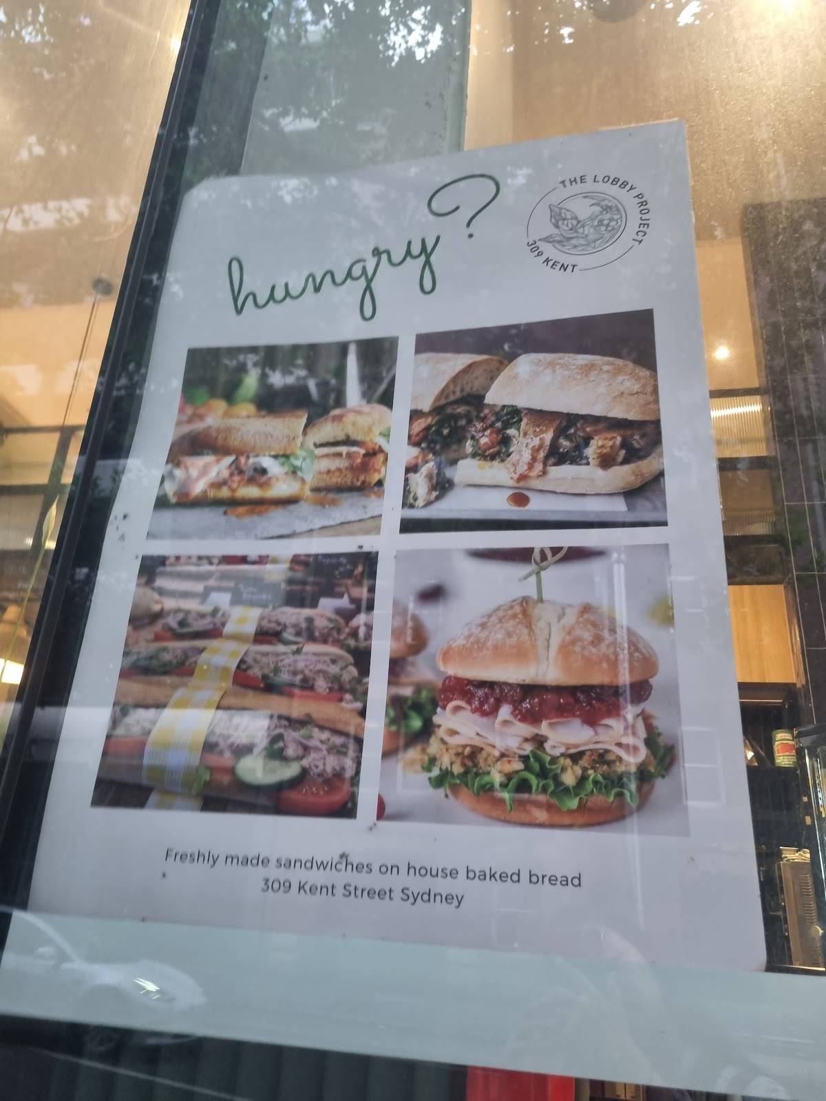 Menu at The Lobby Project cafe, Sydney