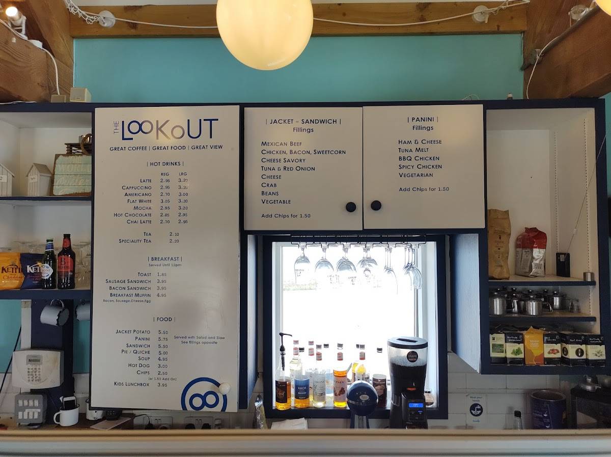 Menu at The Lookout cafe, Seaham