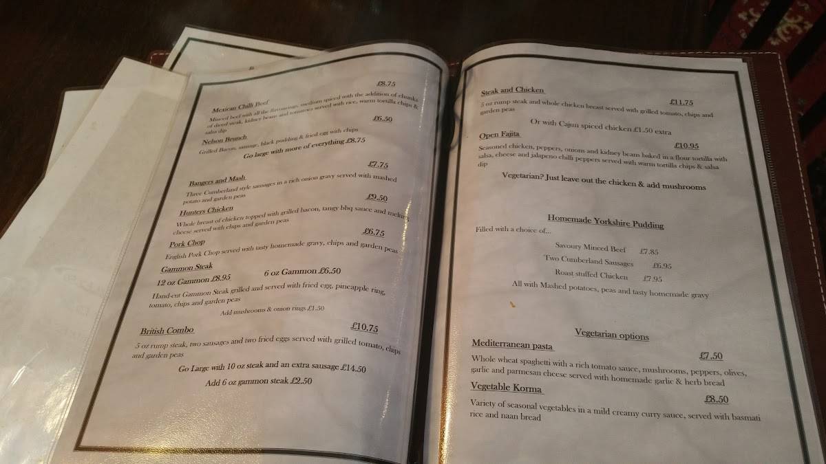 Menu at The Lord Nelson pub & bar, Thirsk