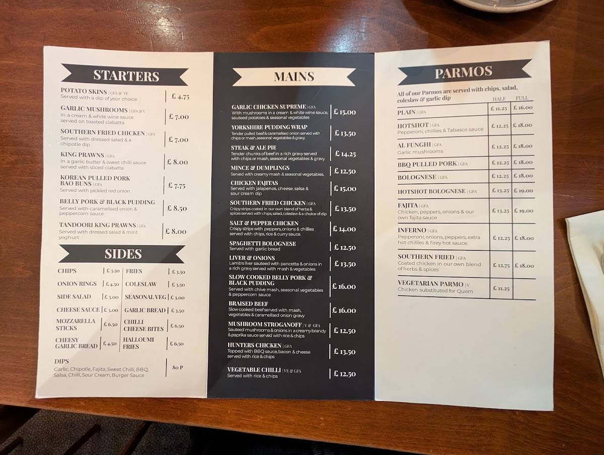 Menu at The Merlin Billingham pub & bar, Billingham, The Merlin