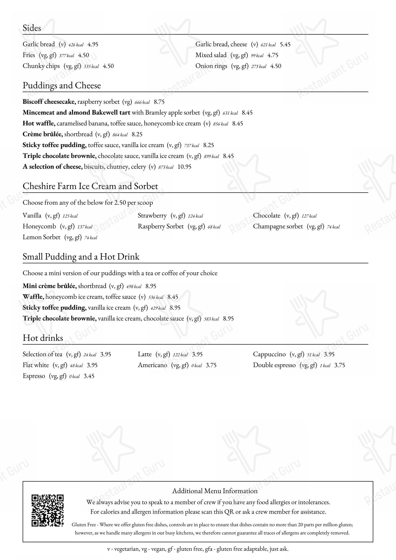 Menu at The Morris Dancer pub & bar, Kelsall
