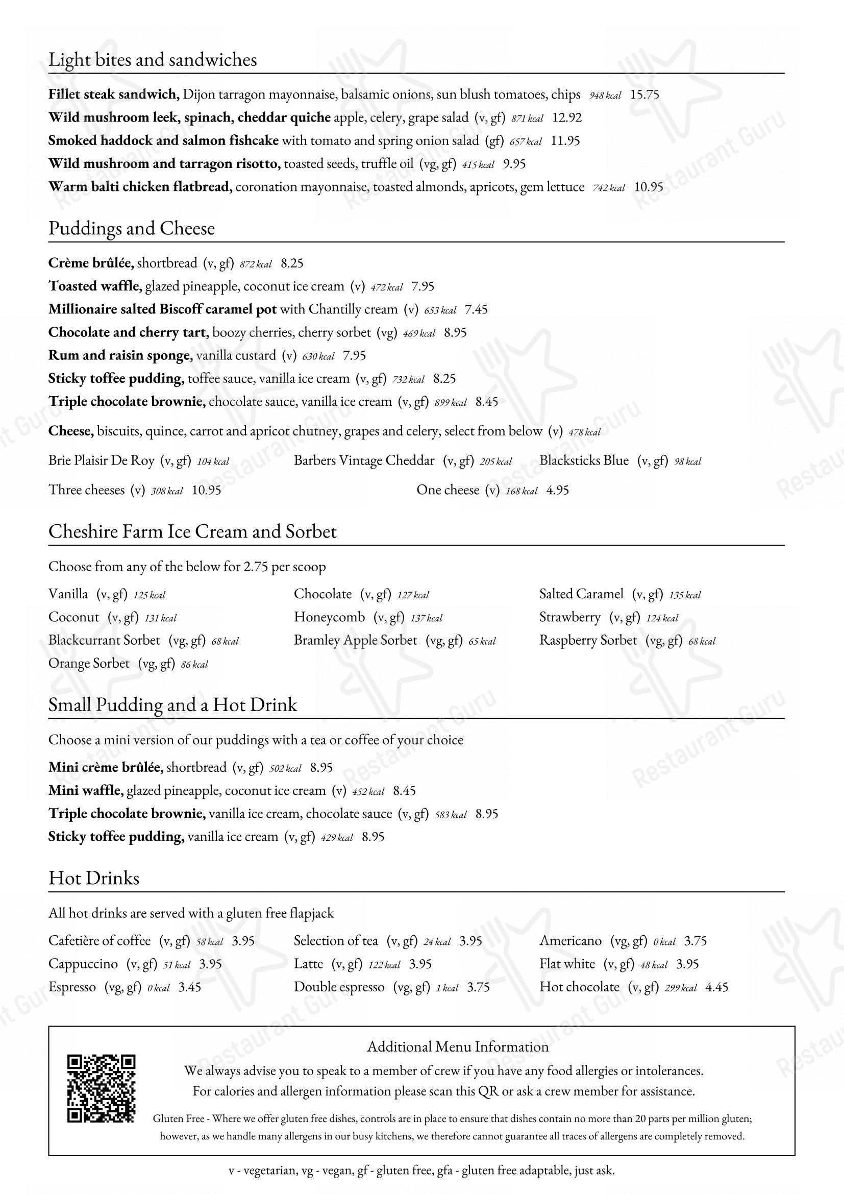 Menu at The Morris Dancer pub & bar, Kelsall