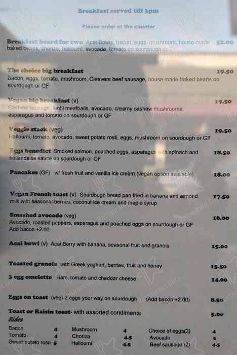 Menu at The Natural Choice Cafe, Penrith