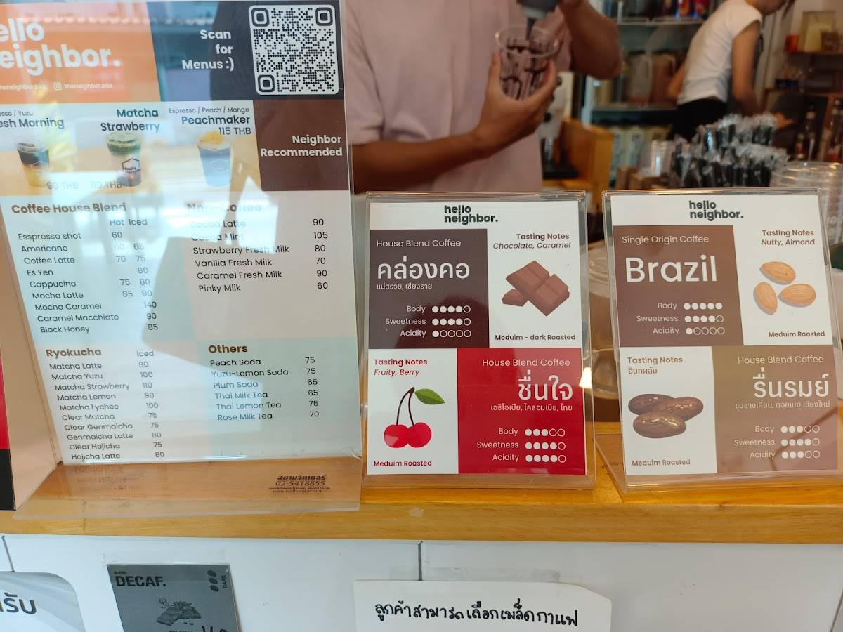Carta del café The Neighbor COFFEE STUDIO - กาแฟ มัทฉะ และเครื่องดื่ม ...